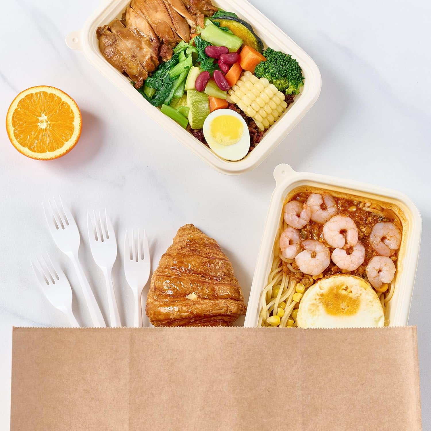 White Plastic Forks, Disposable Forks Bulk, Heat Resistant Plastic ...