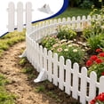 White Plastic Garden Fence with Stakes, Decorative Border Fencing for ...