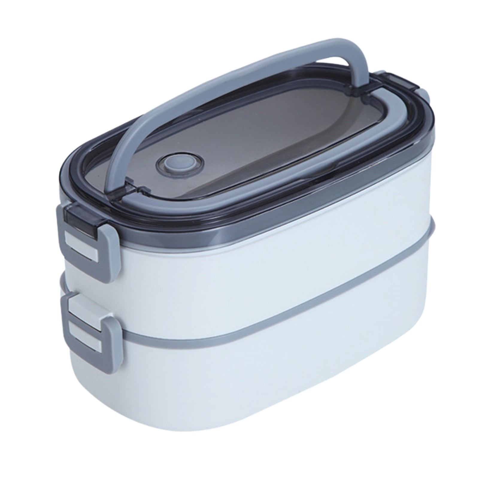 White Plastic Large Capacity Lunch Box With Handle Food Storage ...