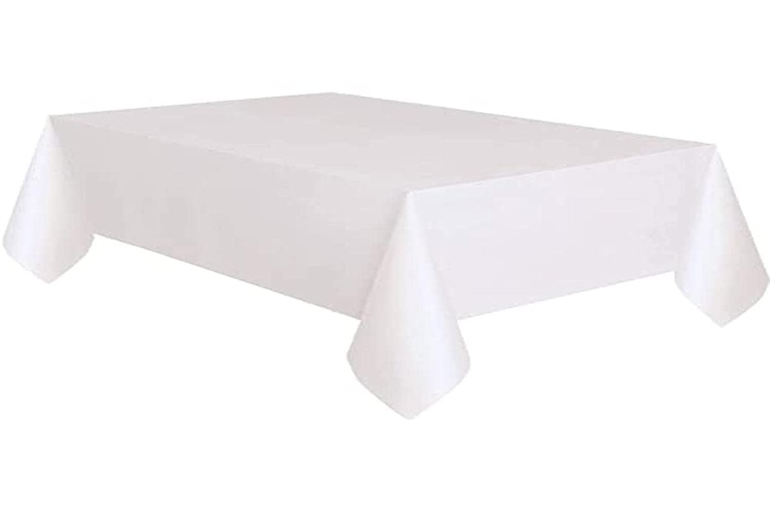 White Plastic Lined Paper Party Tablecloth, 108 x 54in - Walmart.com