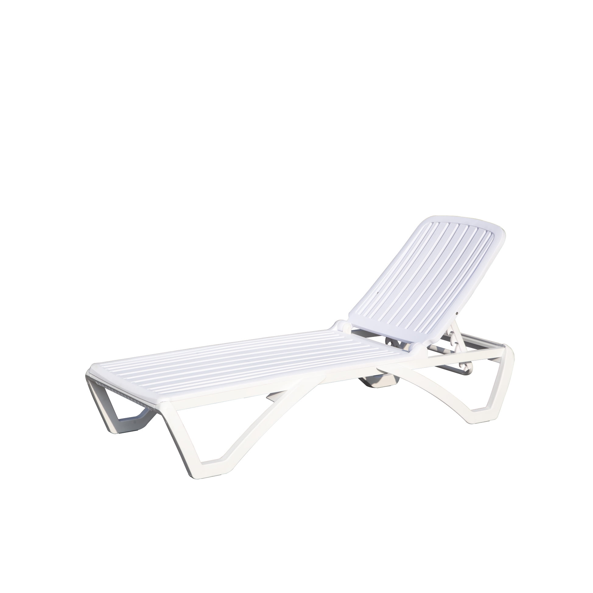White Plastic Outdoor Chaise - Pool Lounge Chair With Adjustable Back ...