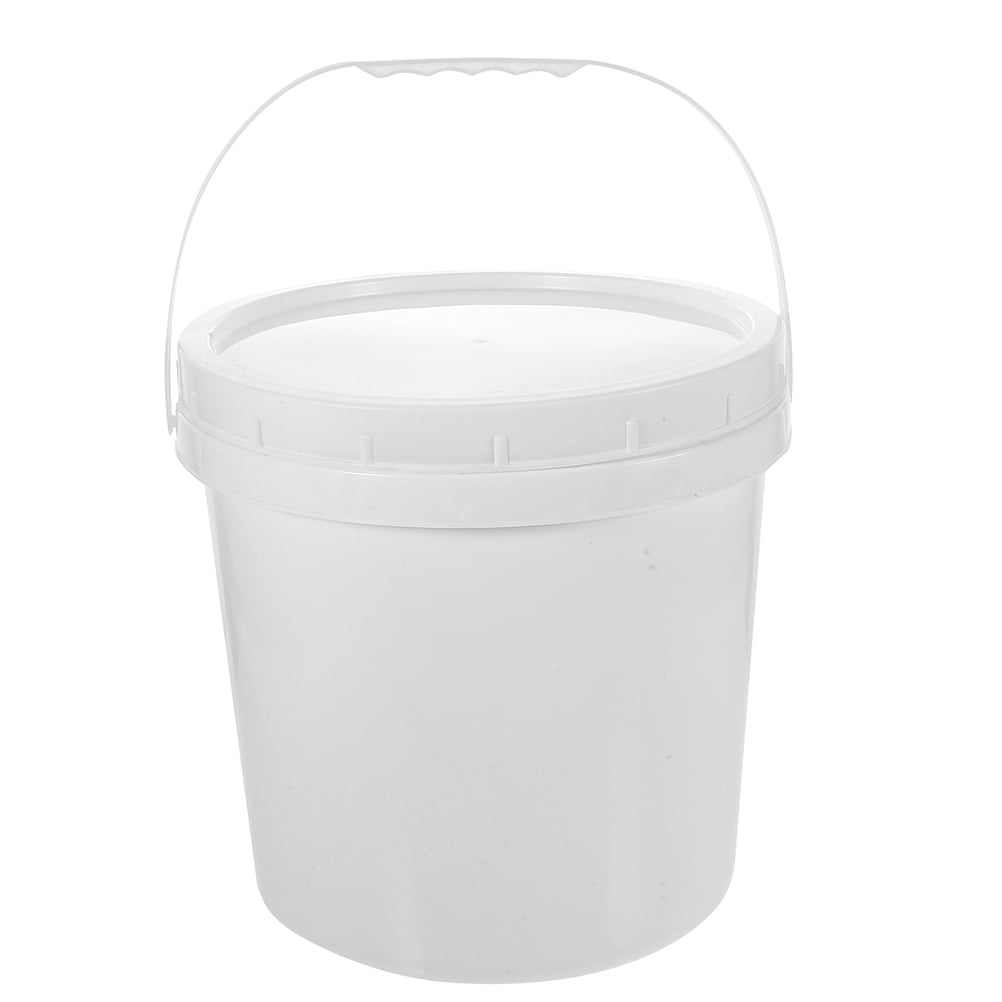White Plastic Paint Bucket with Handle and Lid, Portable Empty Pail for ...