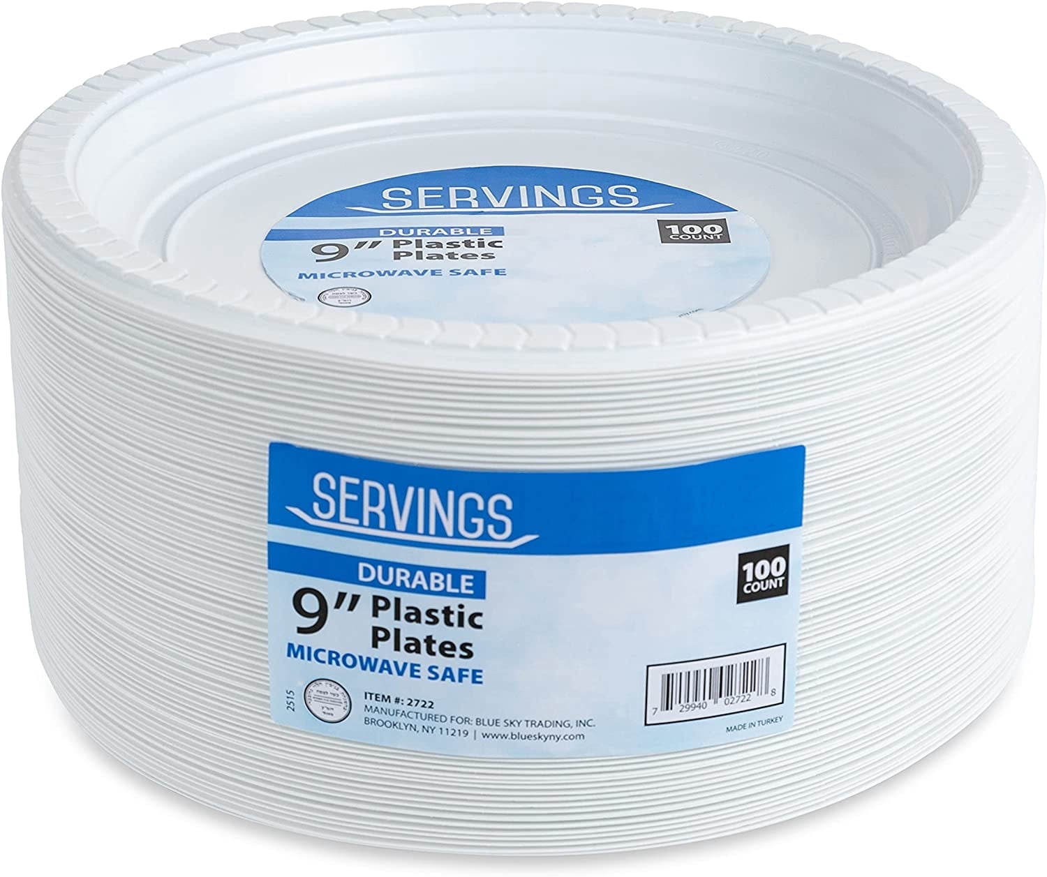 White Disposable Plastic Plates, 100 Count, Heavy Duty Dinner Plates ...