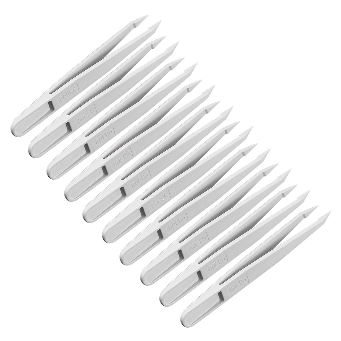 White Plastic Pointed Tip Anti-static Tweezers 4.7 inch Length 10Pcs ...