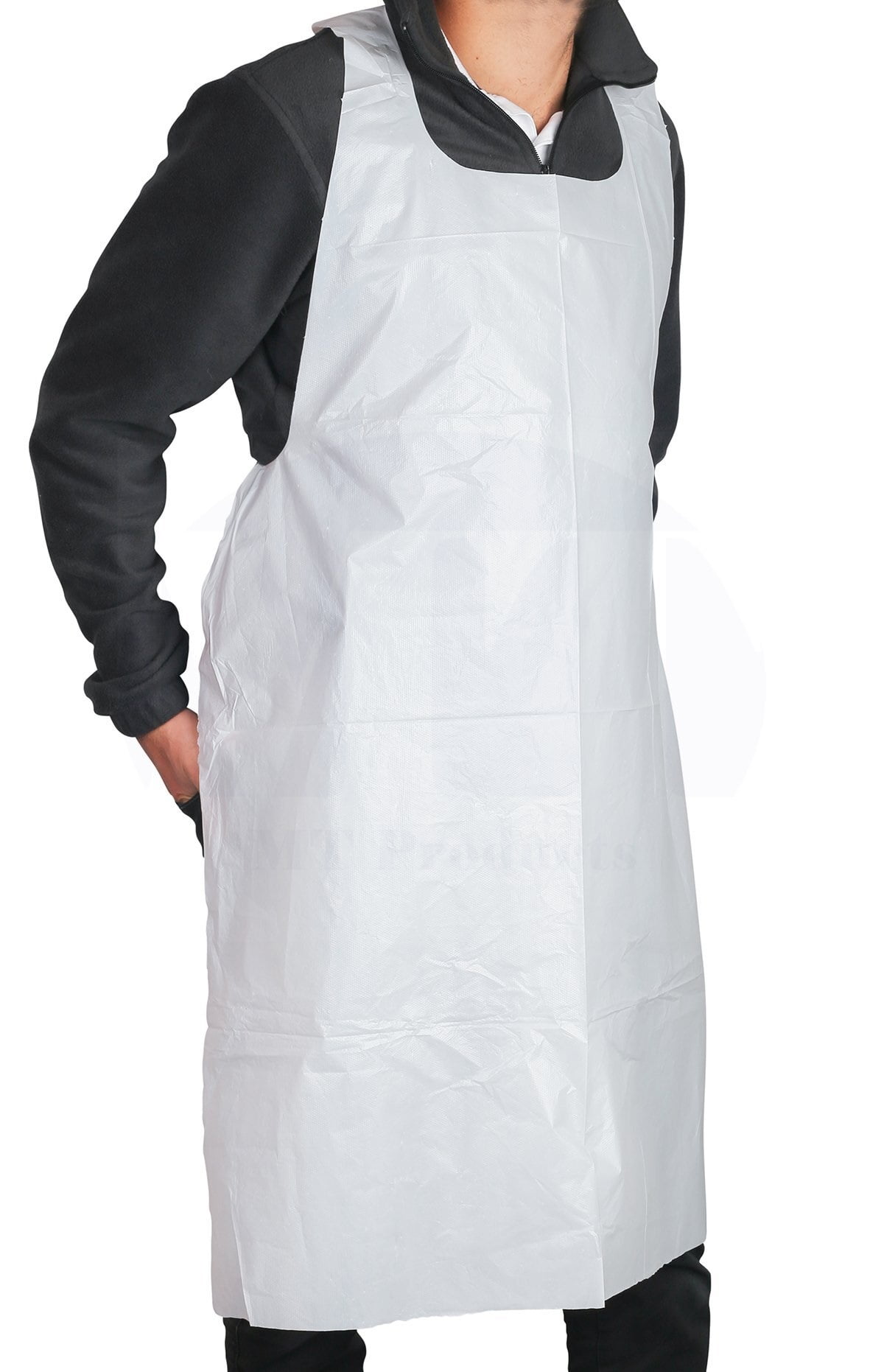 White Plastic/Poly Apron 46" x 28" - Disposable Kitchen Apron - Pack of ...
