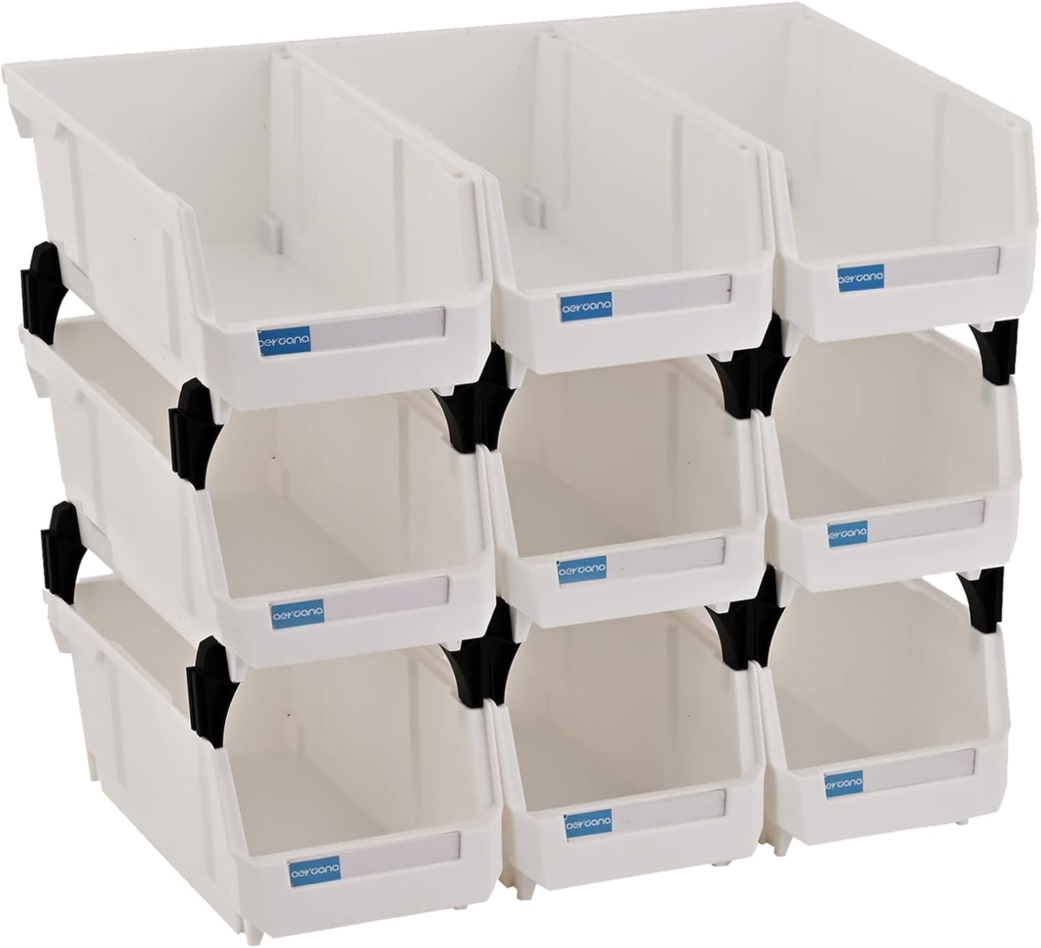 White Plastic Storage Bins Wall Mounted Hanging Bins Parts Storage ...