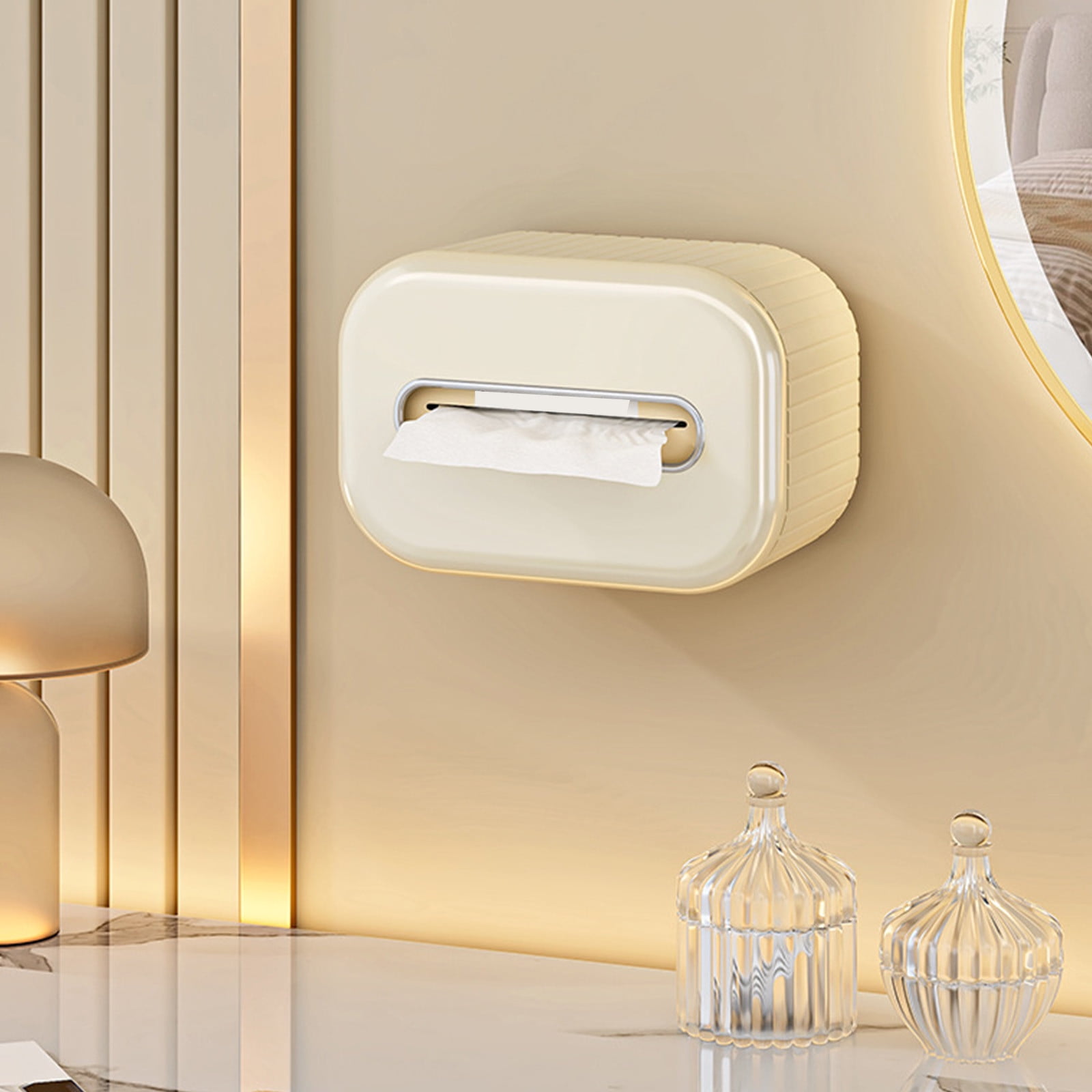 White Plastic Tissue Box Cover - Organizer for Facial Tissues & Napkins ...