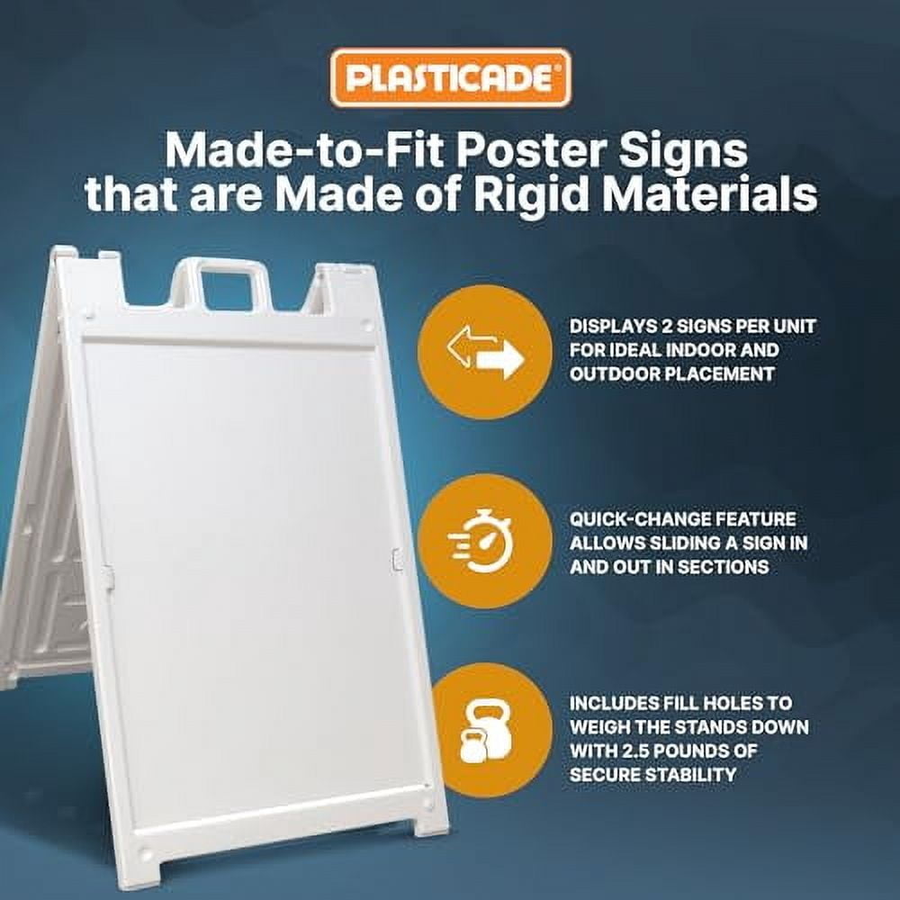 White Plasticade Signicade Deluxe A Frame Sidewalk Curb Sign Portable ...