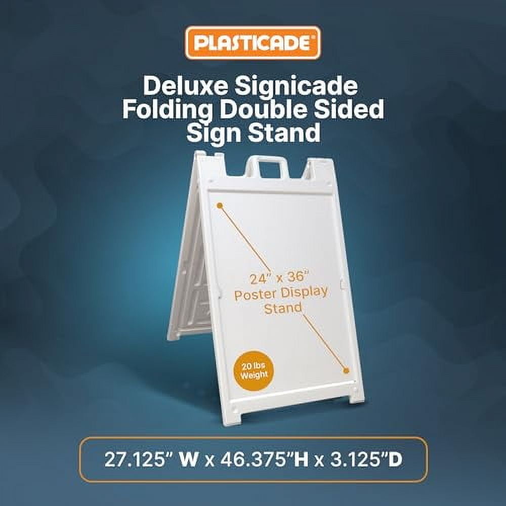 White Plasticade Signicade Deluxe A Frame Sidewalk Curb Sign Portable ...