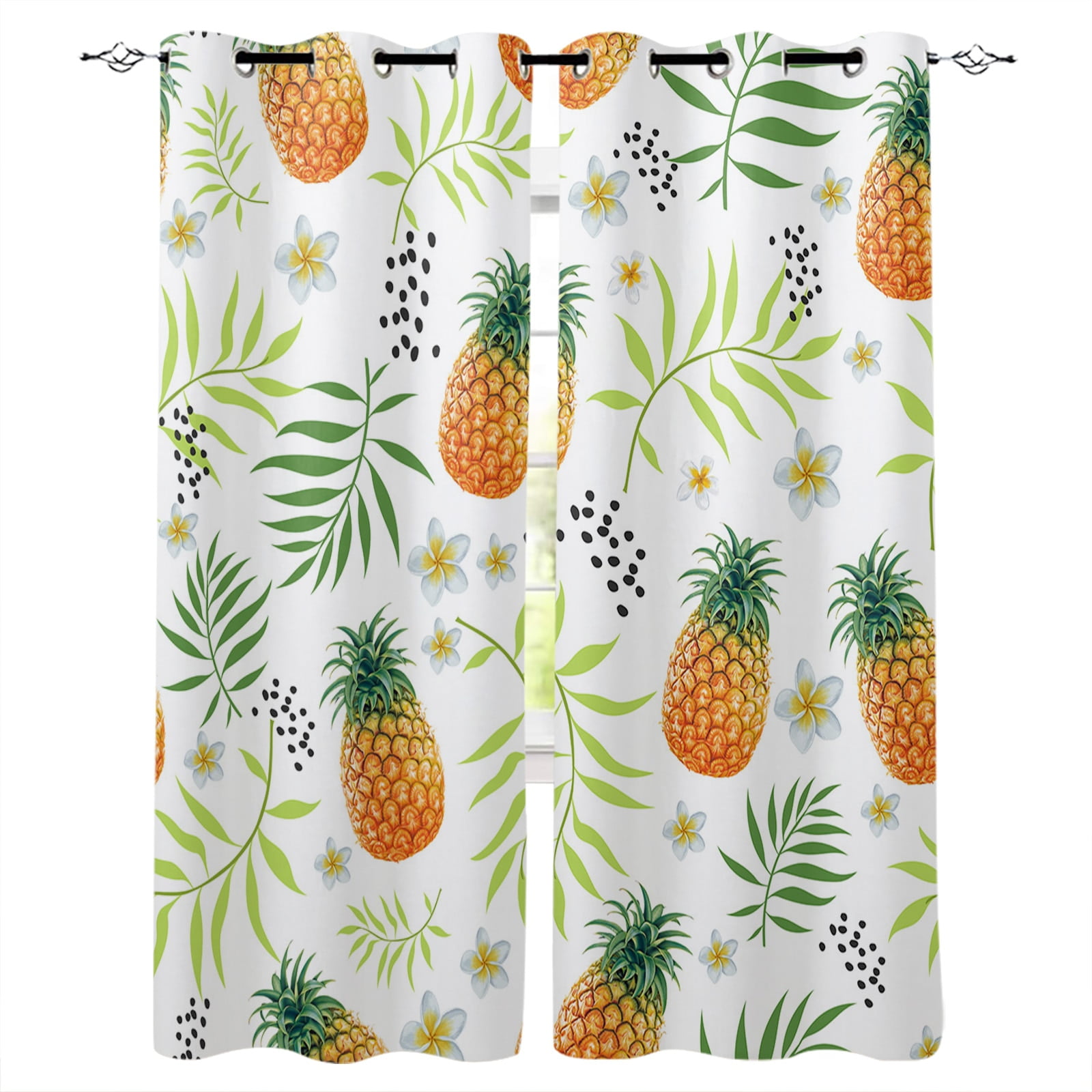 White Plumeria Modern Window Curtains For Living Room Bedroom Kitchen ...