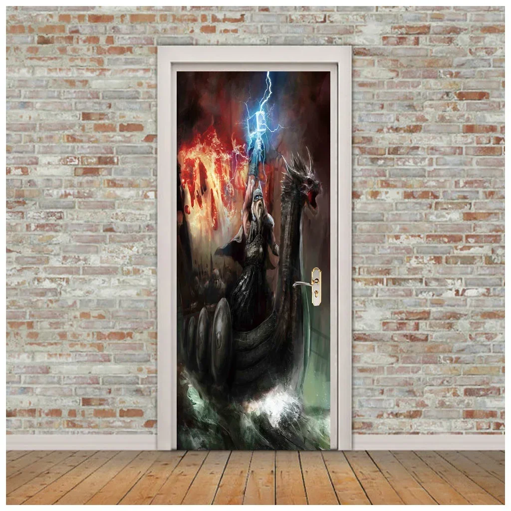 White Polar Bear Door Sticker Lovely Animal Wallpaper Decal Removable ...