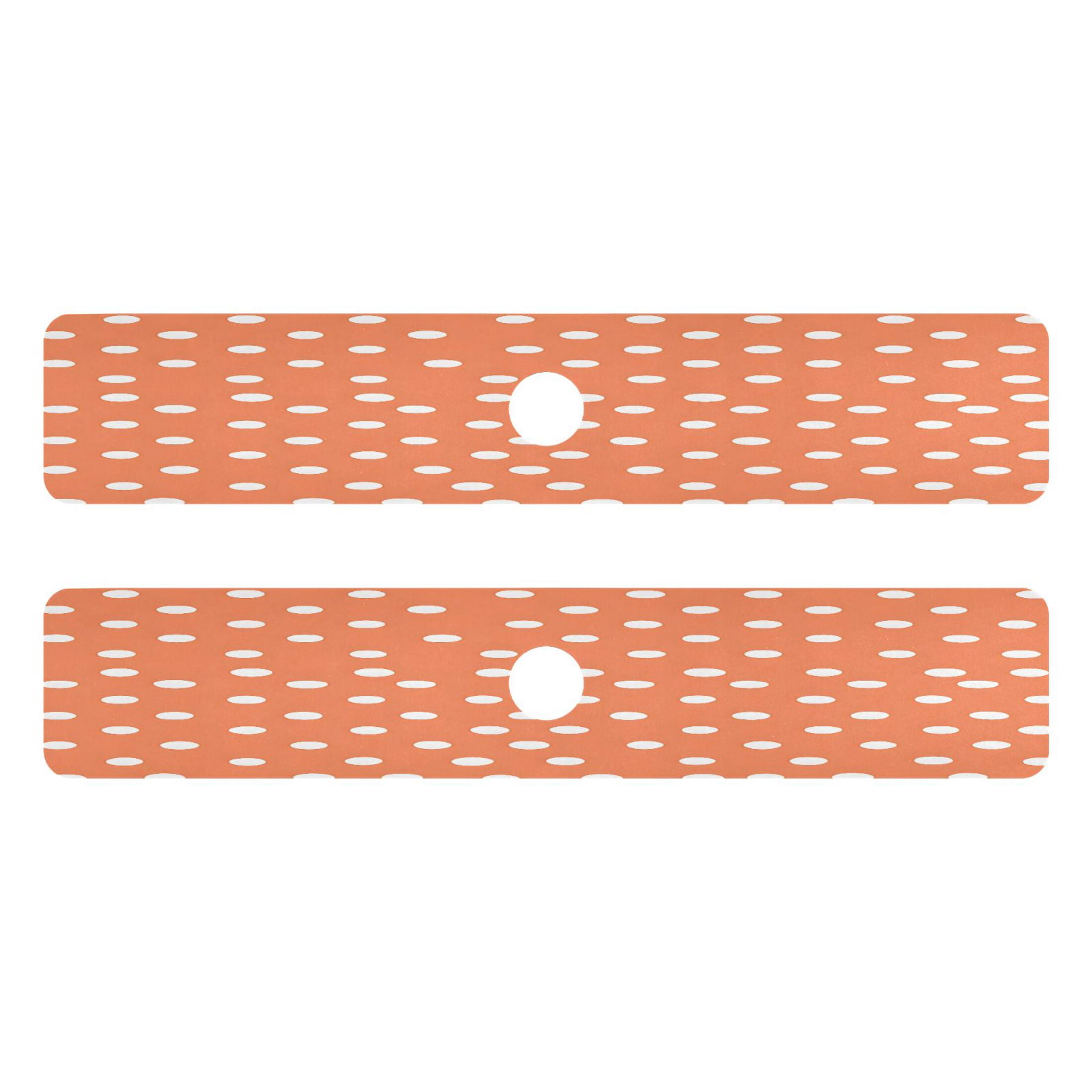 White Polka Dots Extra Long Silicone Algae Sink Mat 30x5.4in 2 Pack ...