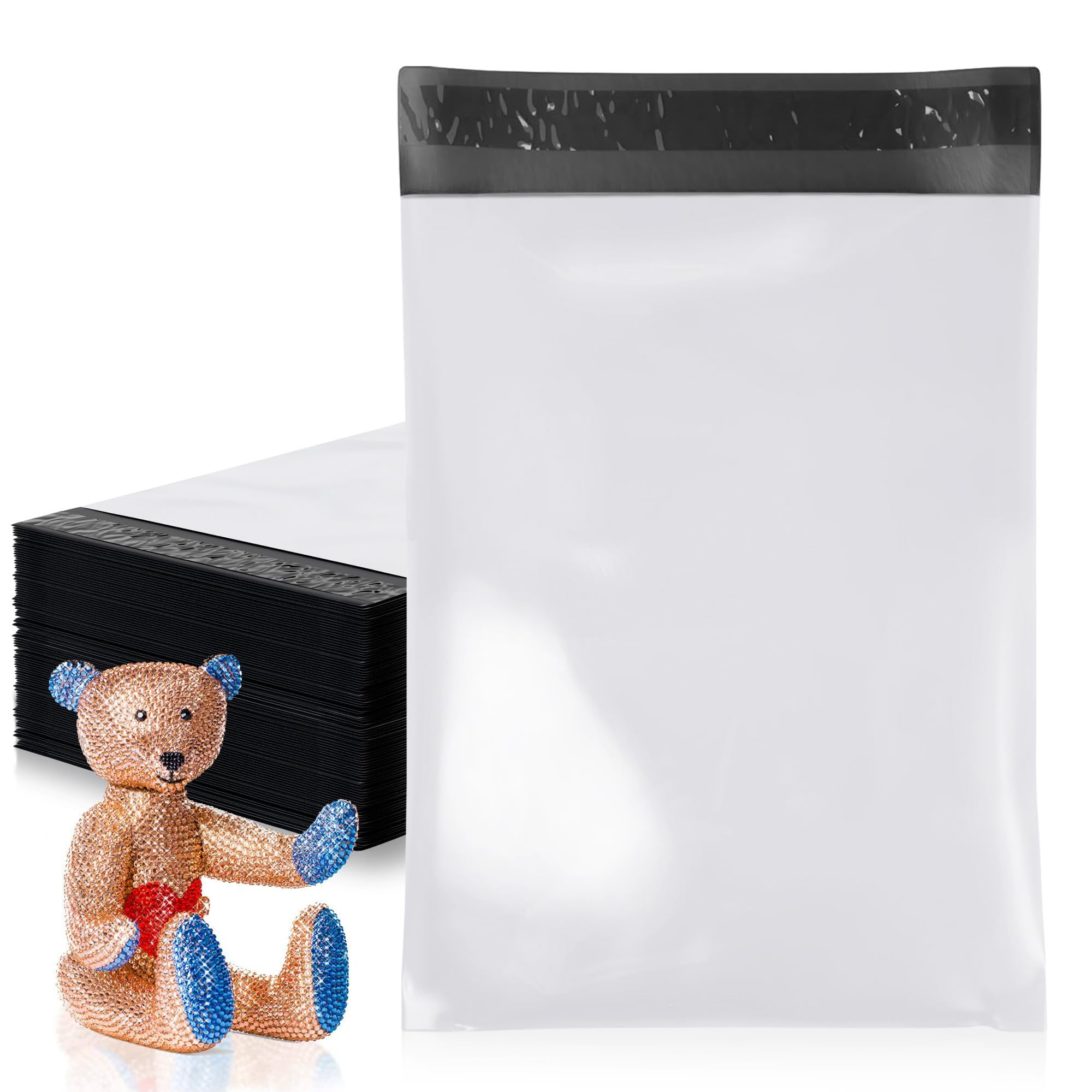 White Poly Mailers, 2 Mil Waterproof Self-Seal, 1000 Count, 10 x 13 in ...