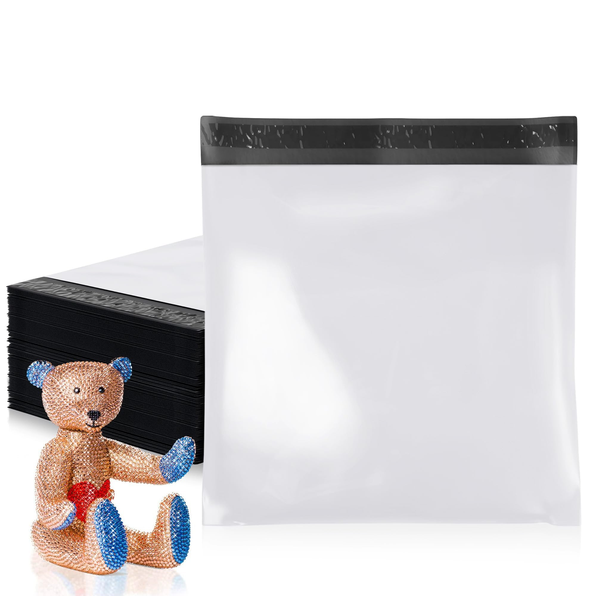 White Poly Mailers 24 x 24 Inches. 200 Pack Poly Shipping Bags for ...