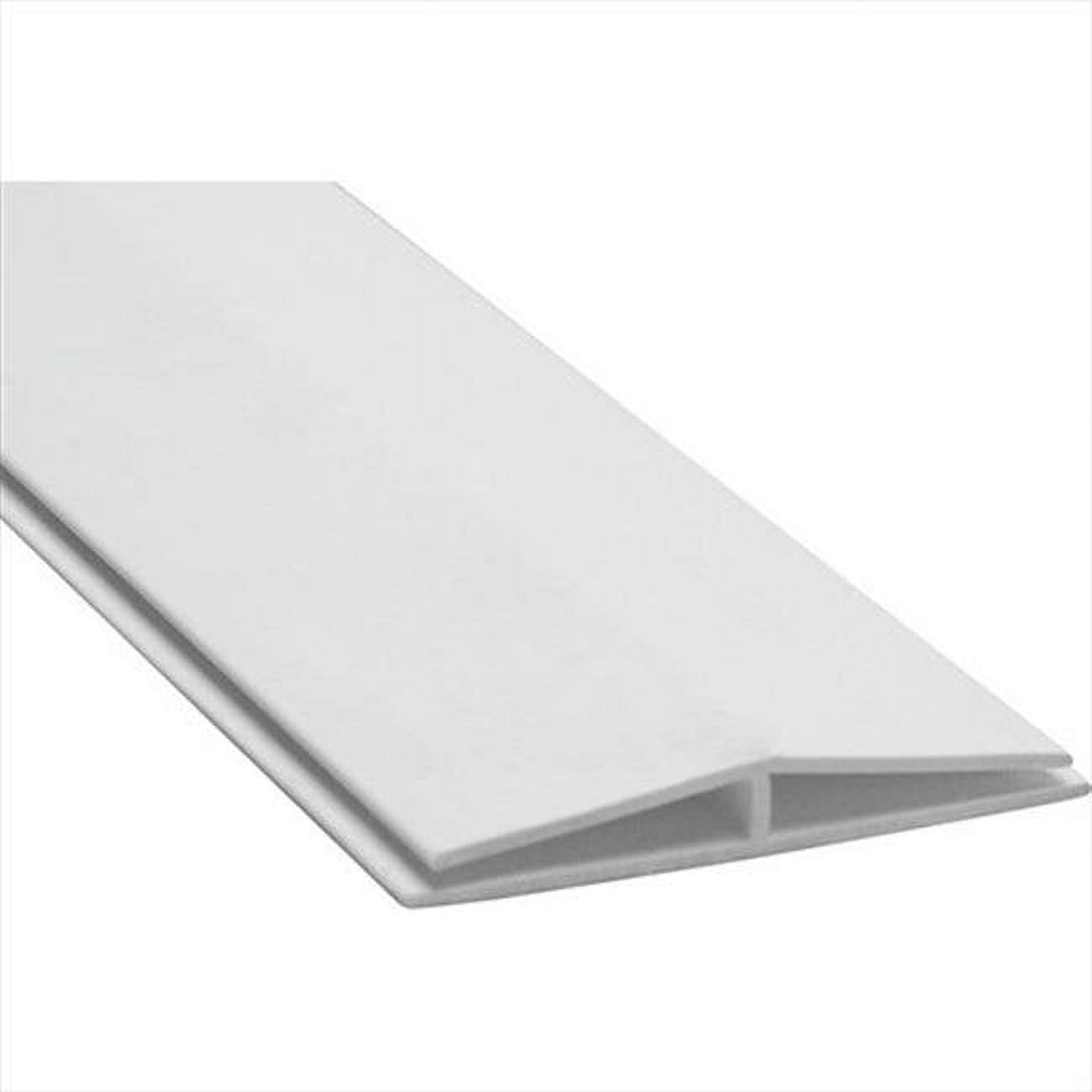 White PolyMax 8 ft Molding - H-Molding for 0.25 in to 0.50 in Poly ...