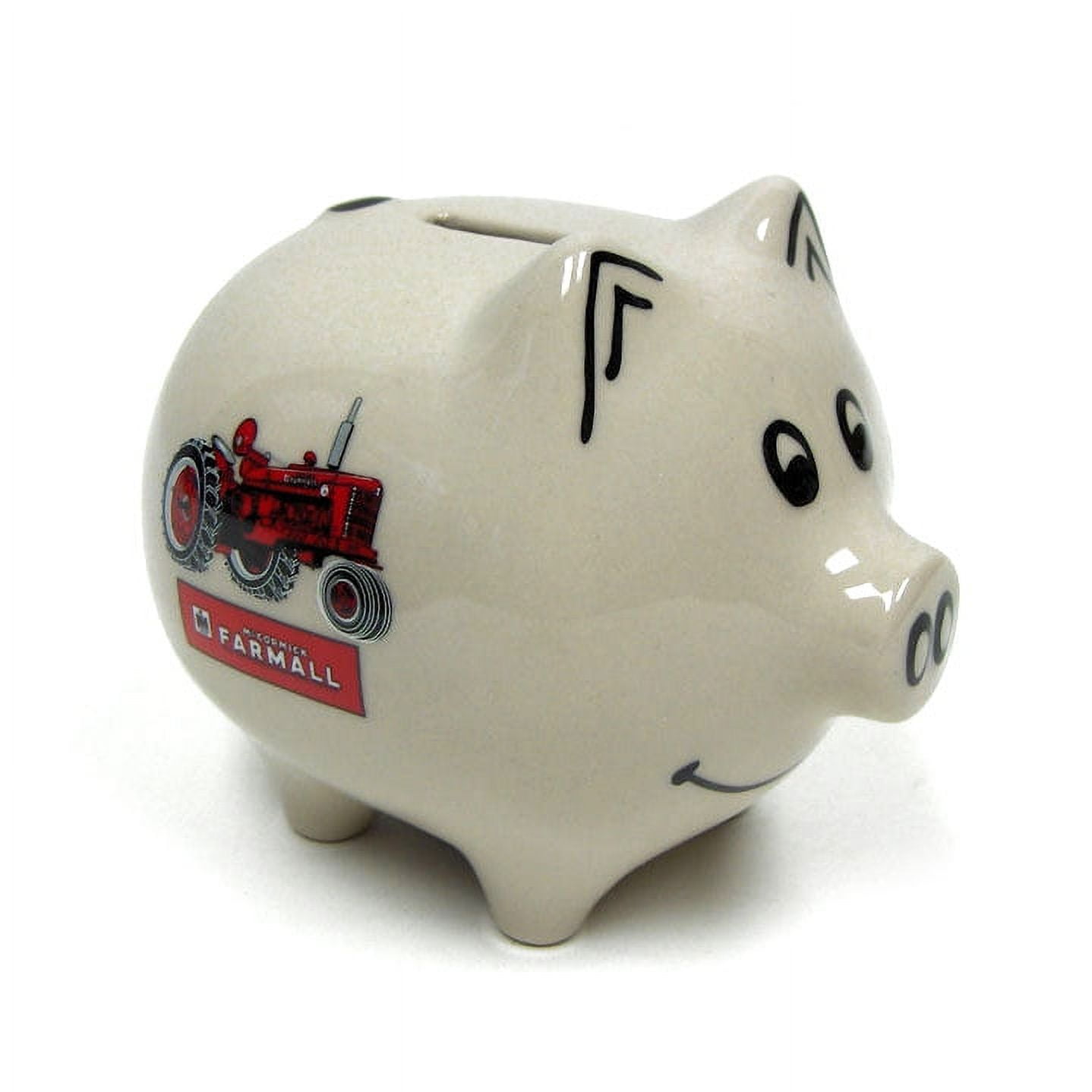 White Polyresin IH Farmall Pig Savings Bank - Walmart.com