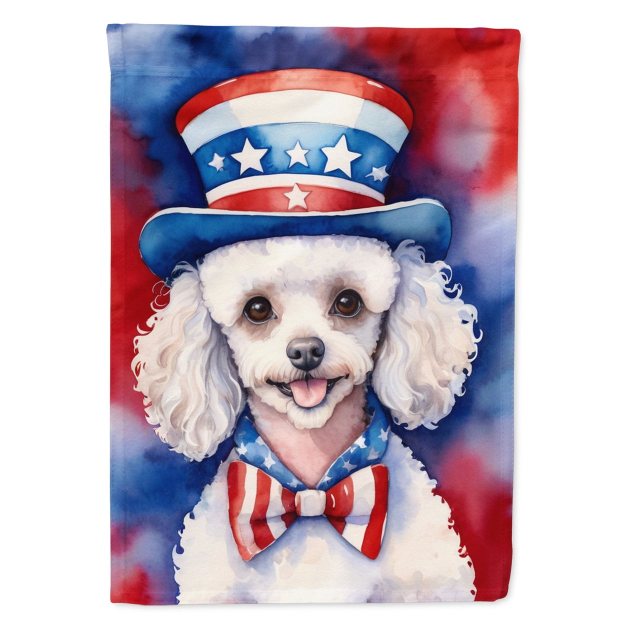 White Poodle Patriotic American House Flag 28 in x 40 in - Walmart.com