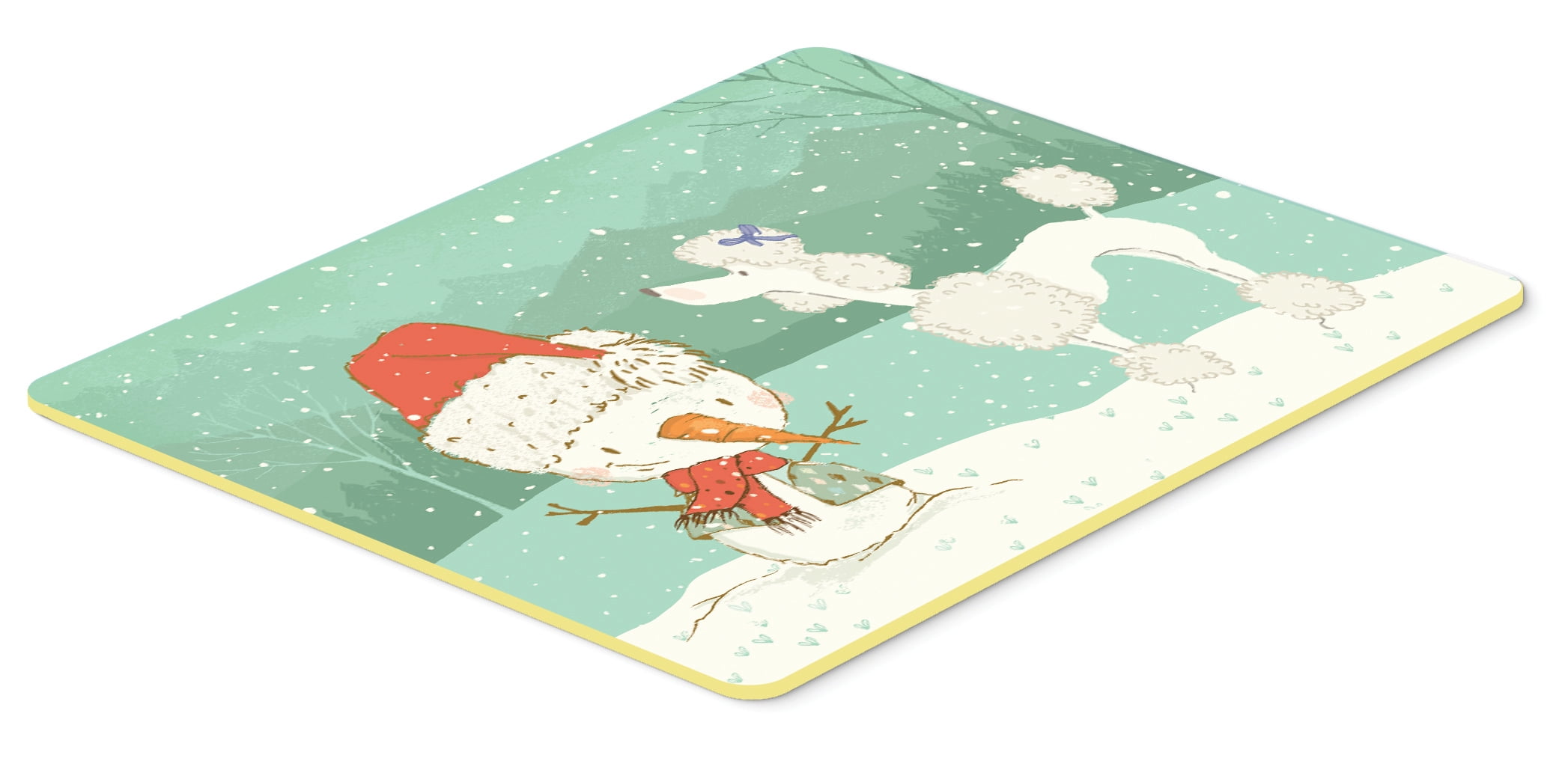 White Poodle Snowman Christmas Kitchen or Bath Mat 24x36 - Walmart.com