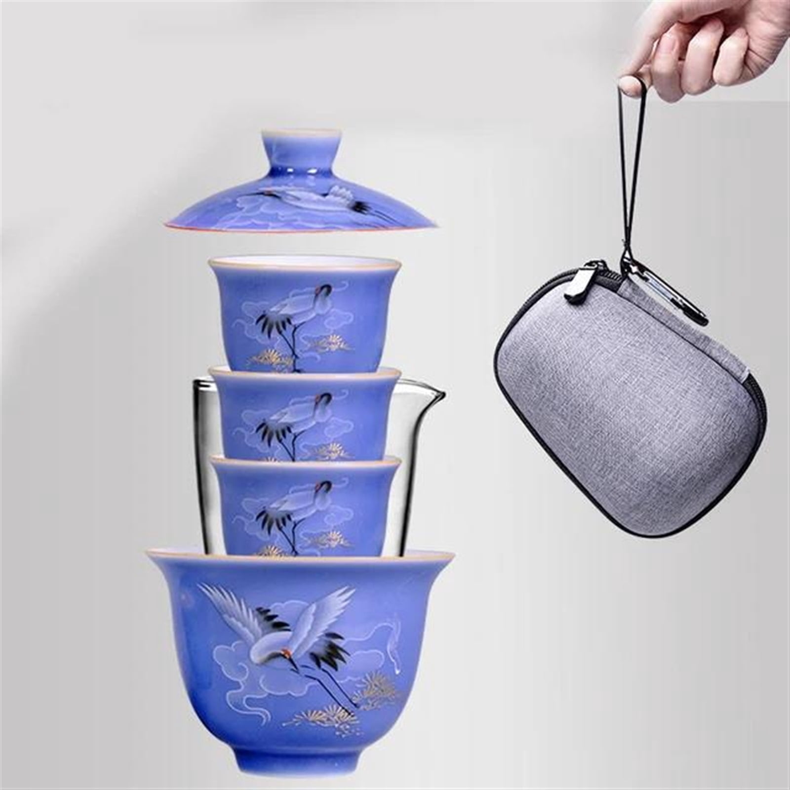 White Porcelain Gaiwan Tea Gaiwan Set Chinese Ancient Glaze Jingdezhen ...