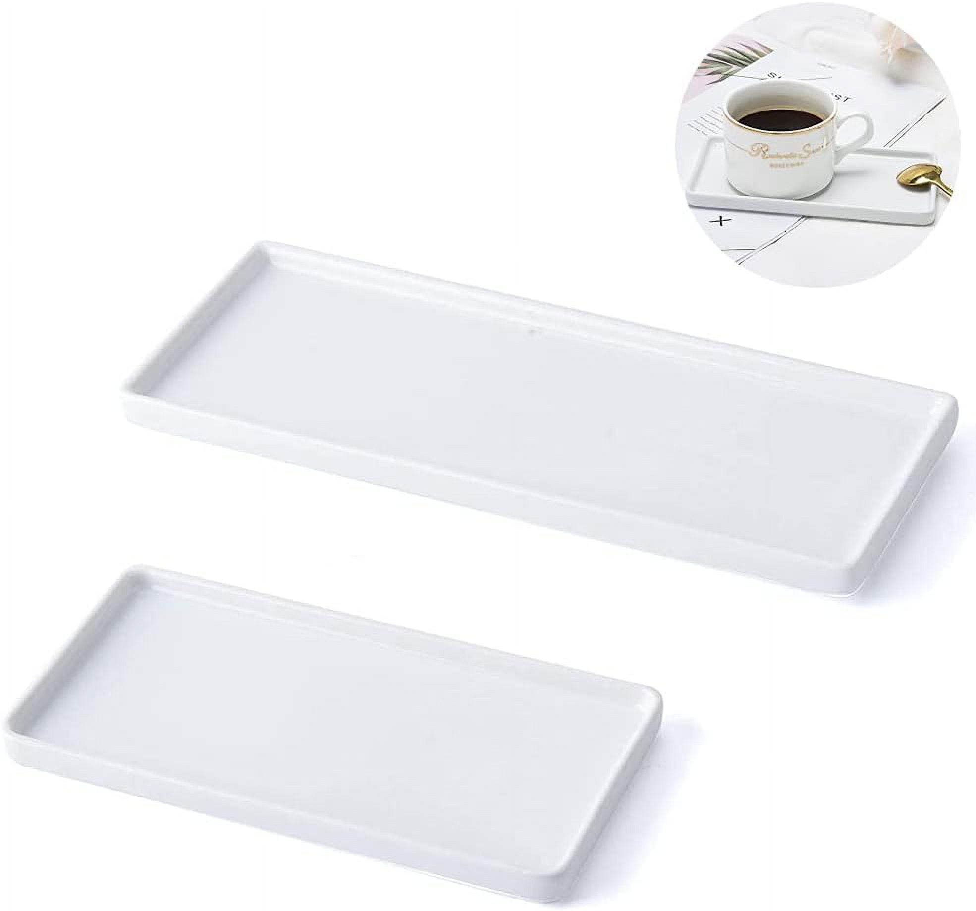 White Porcelain Tray, 2 Ceramic Sink Trays, Rectangular Resin Tray ...
