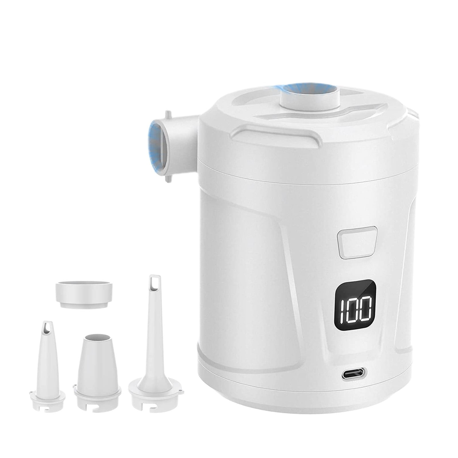 White Portable Electric Air Pump With Dual Inflation & Deflation ...