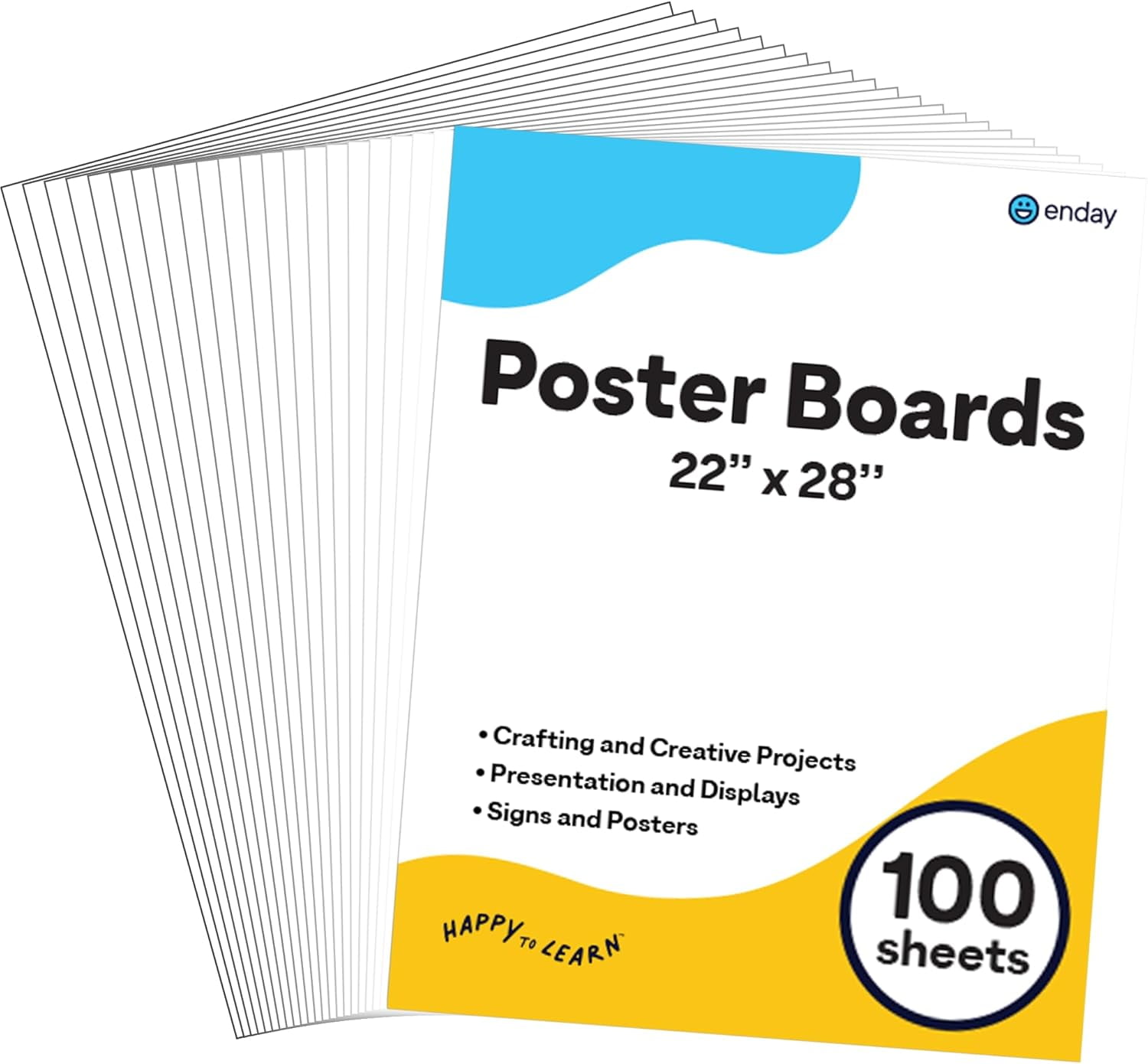 White Poster Board 22x28 Poster Paper, Value Poster Boards Pack of 100 ...
