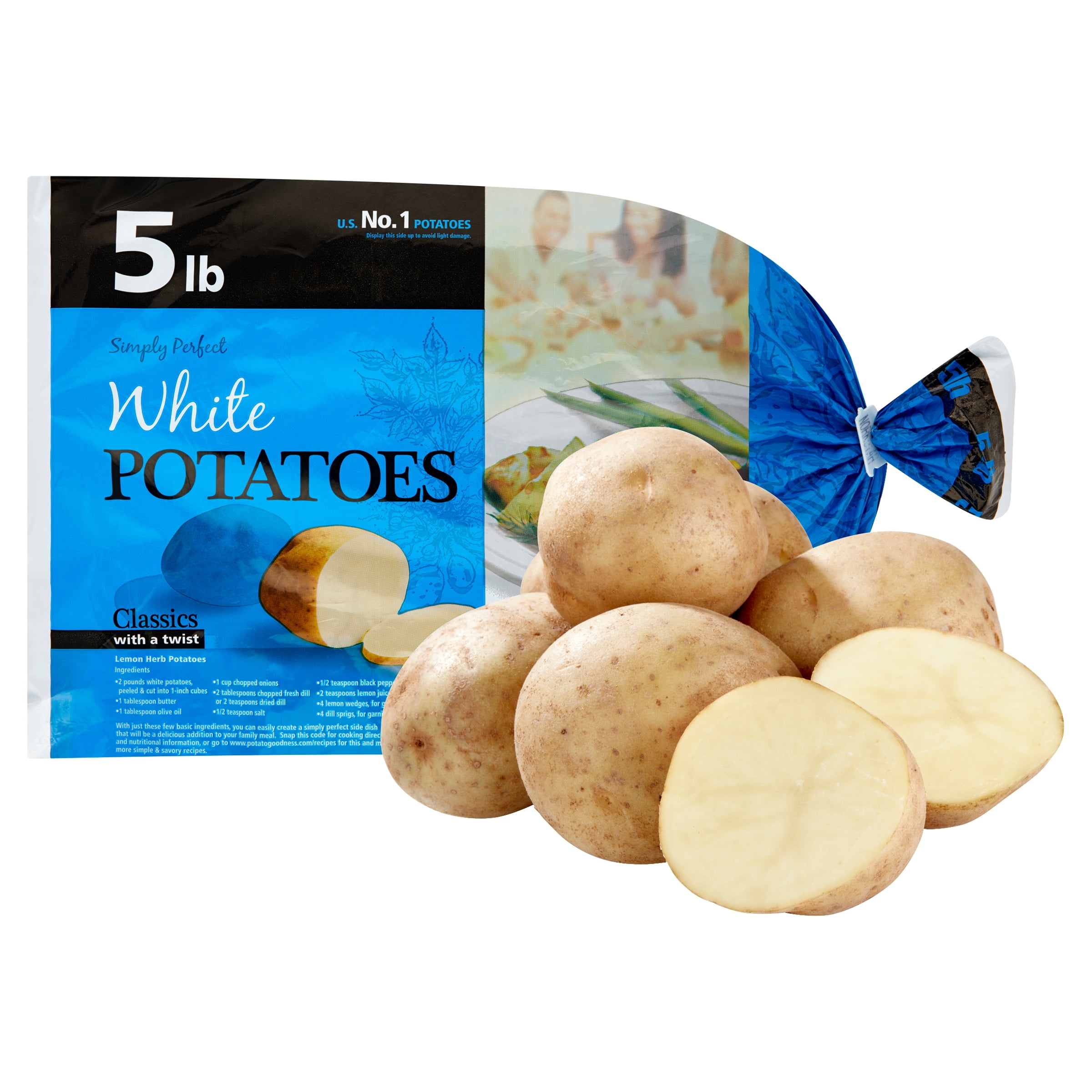 White Potatoes Whole Fresh, 5 lb, Bag - Walmart.com