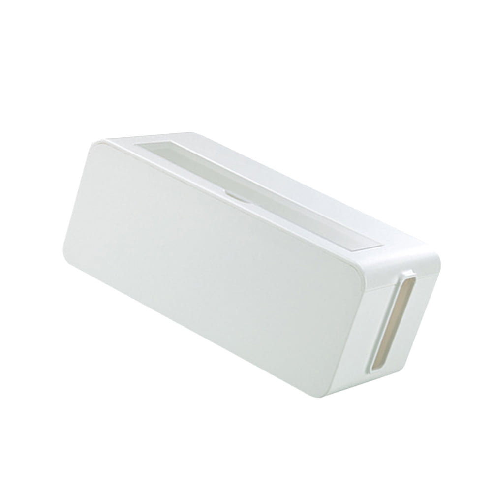 White Power Strip Cable Management Box Plastic Socket Organizer Cable ...