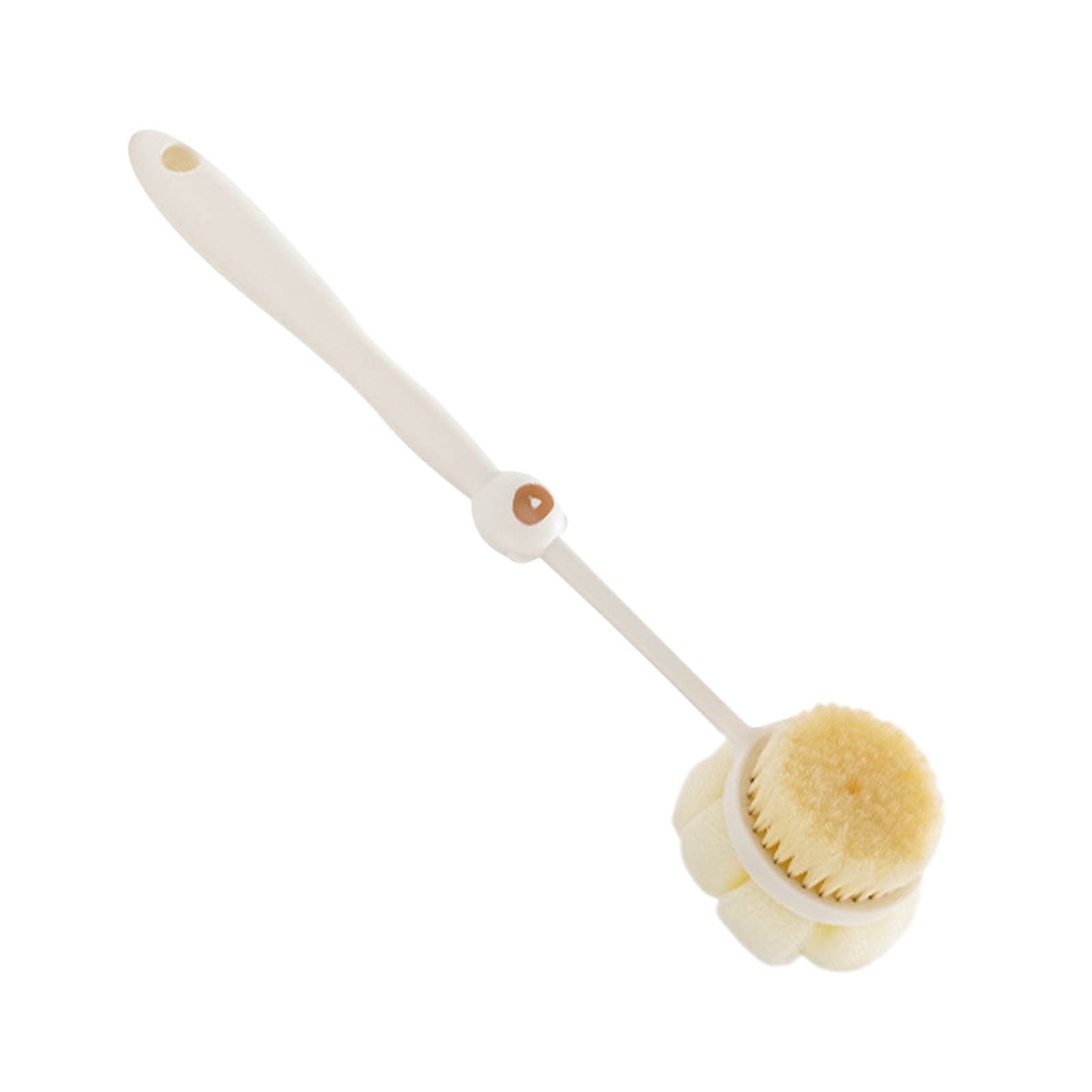 White Premium Bath Shower Brush With Contoured Handle Deep Cleansing ...