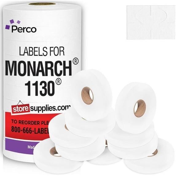 White Pricing Labels for Monarch 1130 Price Gun - 1 Sleeve, 25,000 ...