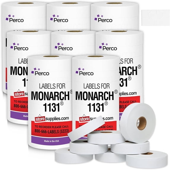 Pricing Labels for Monarch 1131 White - 160,000 labels w/ 64 Rolls ...