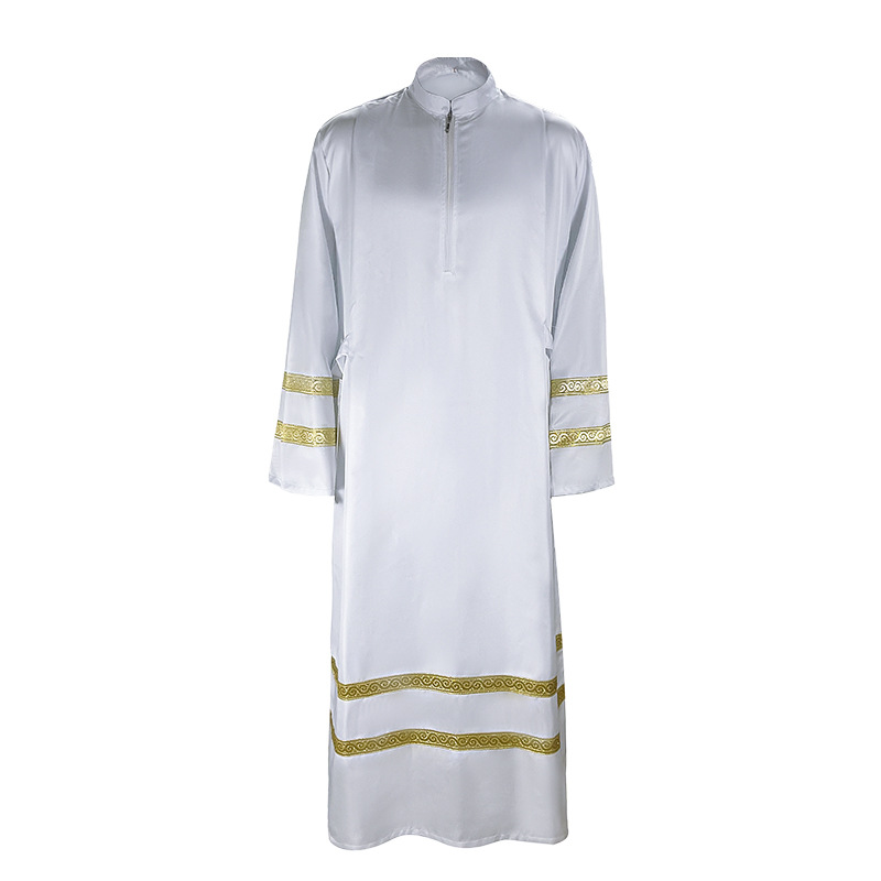 White Priest Costume cospaly Dress Medieval Robe cos Costume - Walmart.com