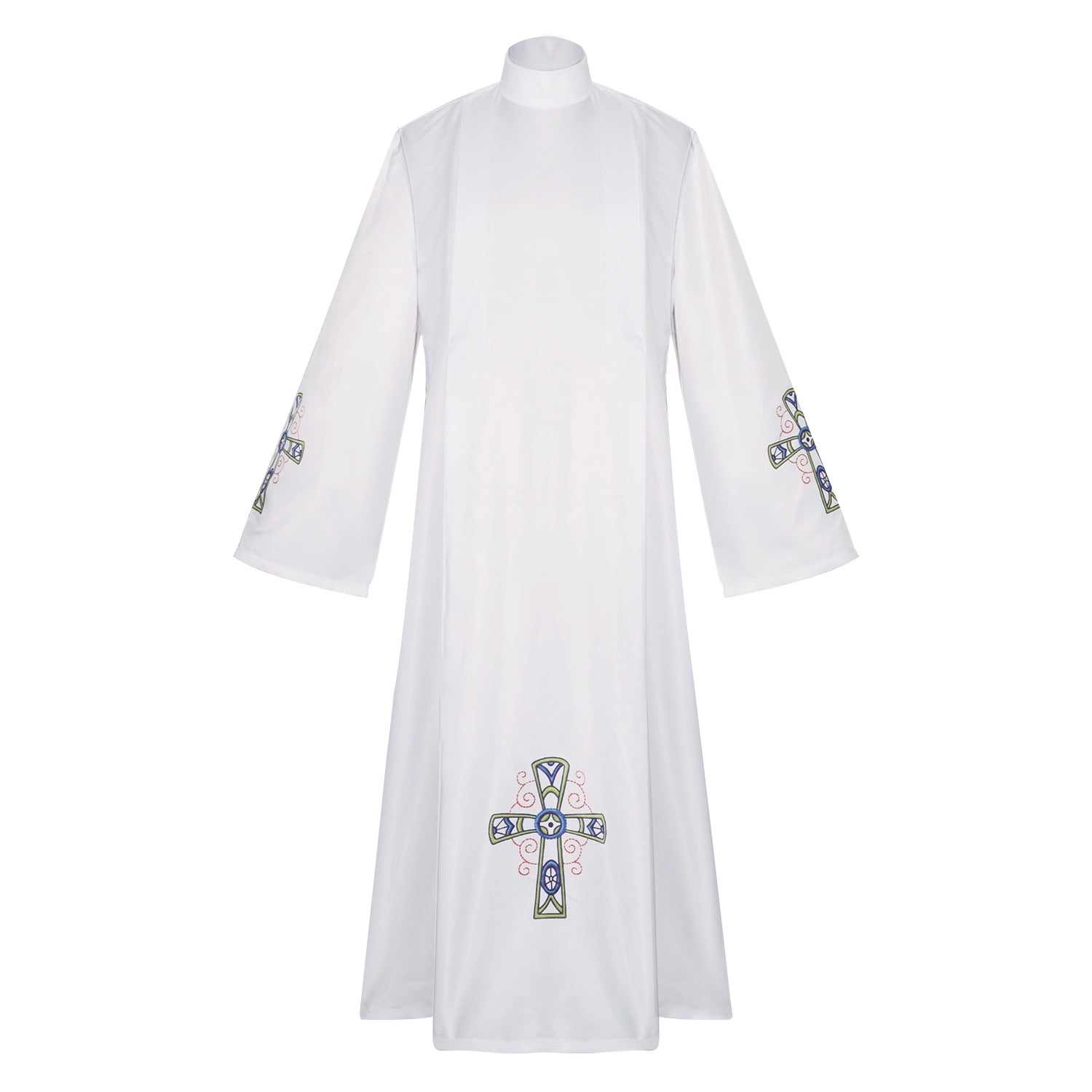 White Priest Costume cospaly Dress Medieval Robe cos Costume - Walmart.com