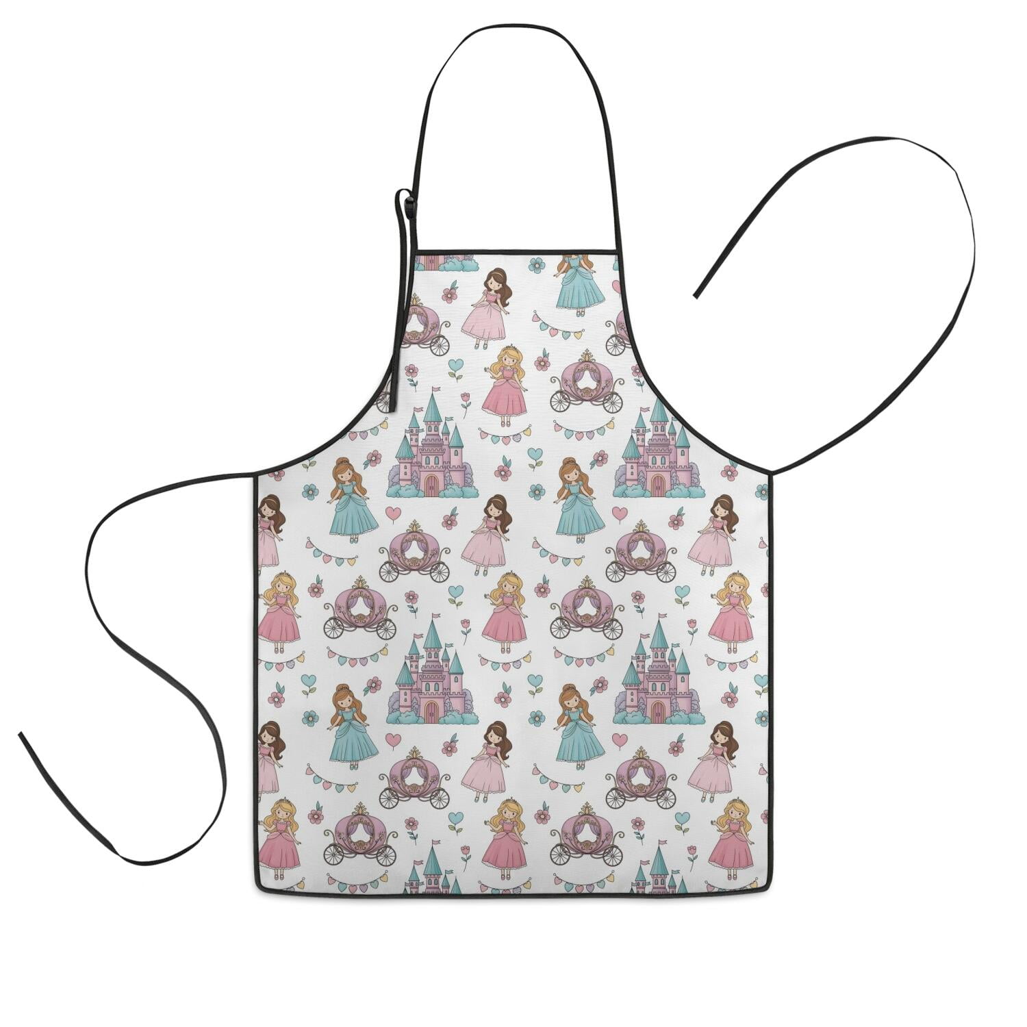 White Princess Castle Pattern Kids Aprons for Girls and Boys,Adjustable ...