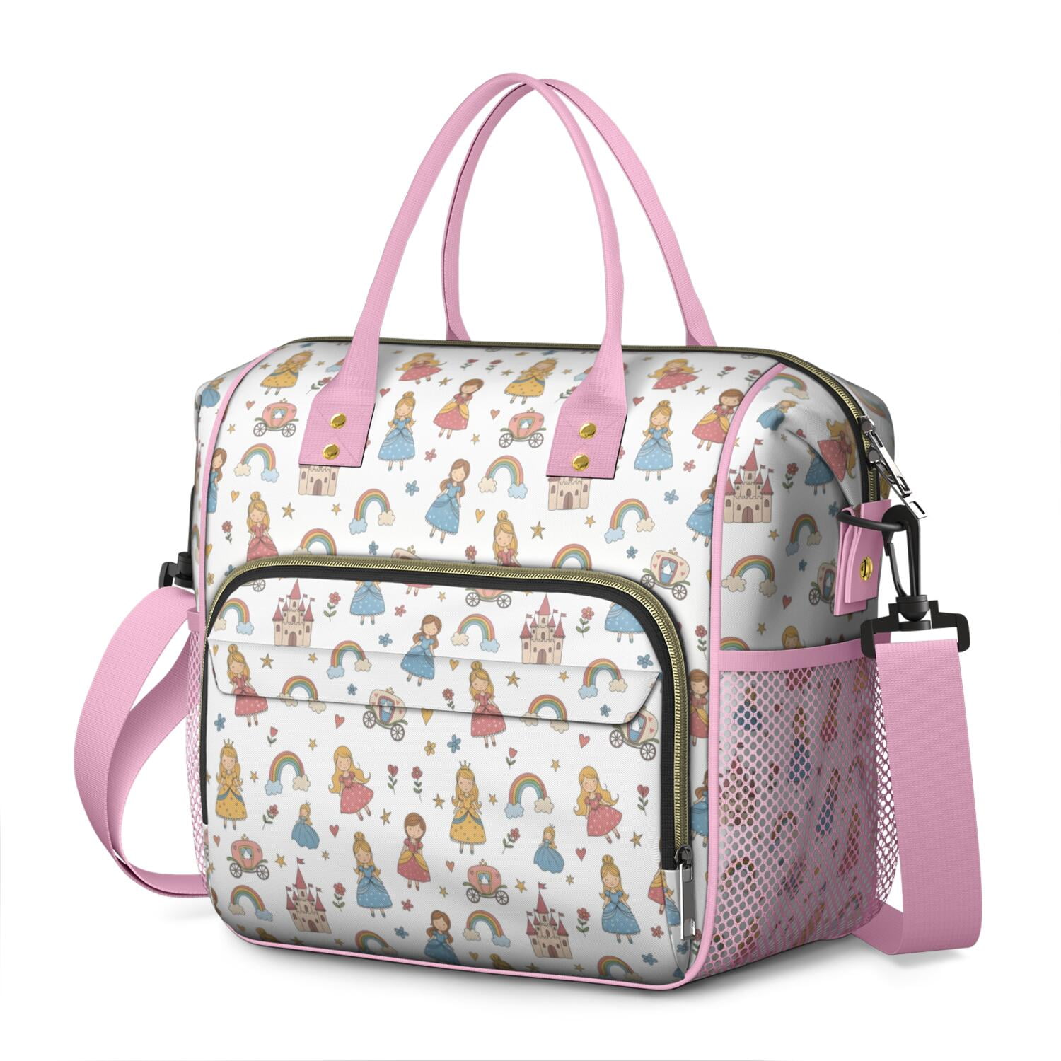 White Princess Castle Pattern Womens Lunch Box for Work,Insulated Large ...