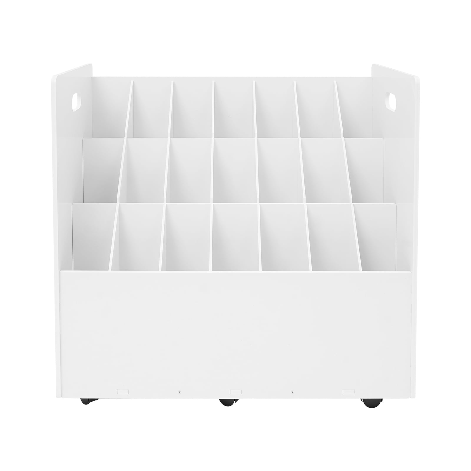 White Print Storage Organizer with Wheels, 21 Slots Mobile Blueprint ...