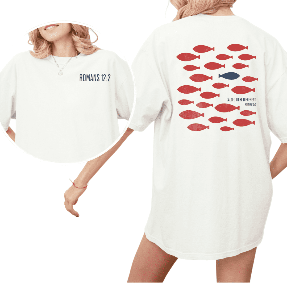 White Print Tshirt Graphic Tees Loose Shirts Called to Be Different ...