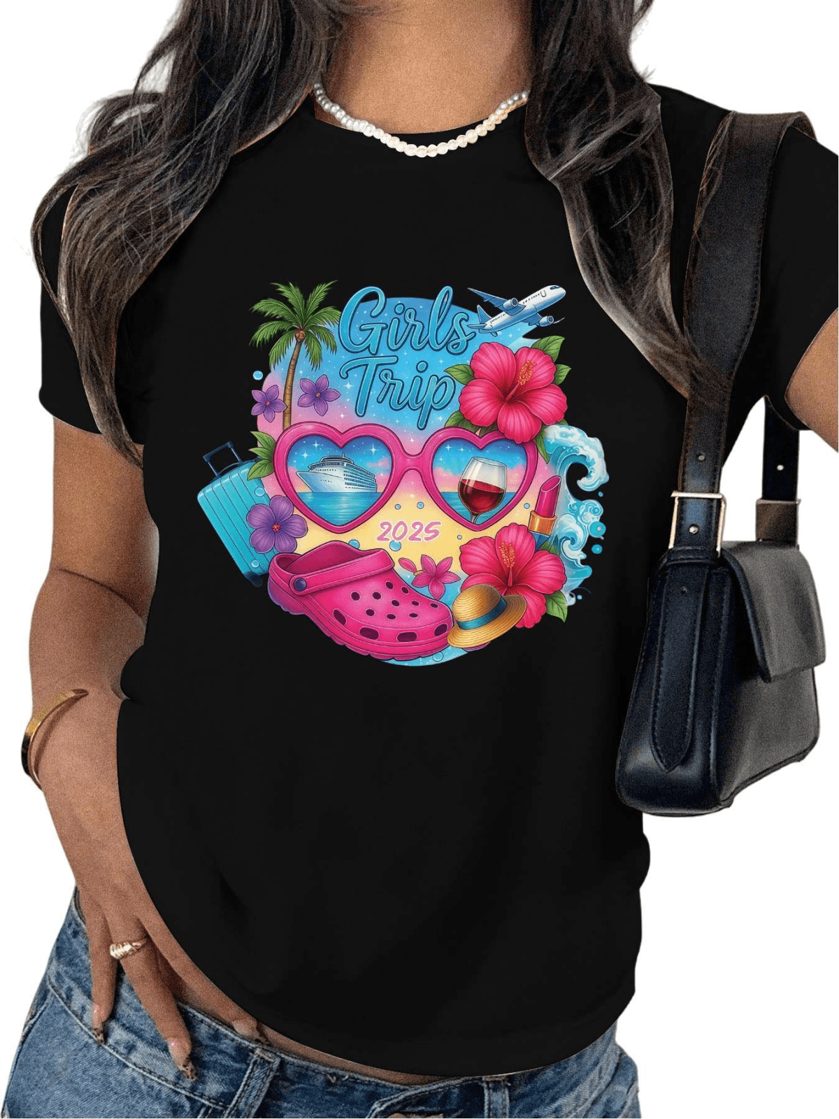 White Print Tshirt Graphic Tees Shirts 2025 Girls Trip Vibe S-5XL for ...