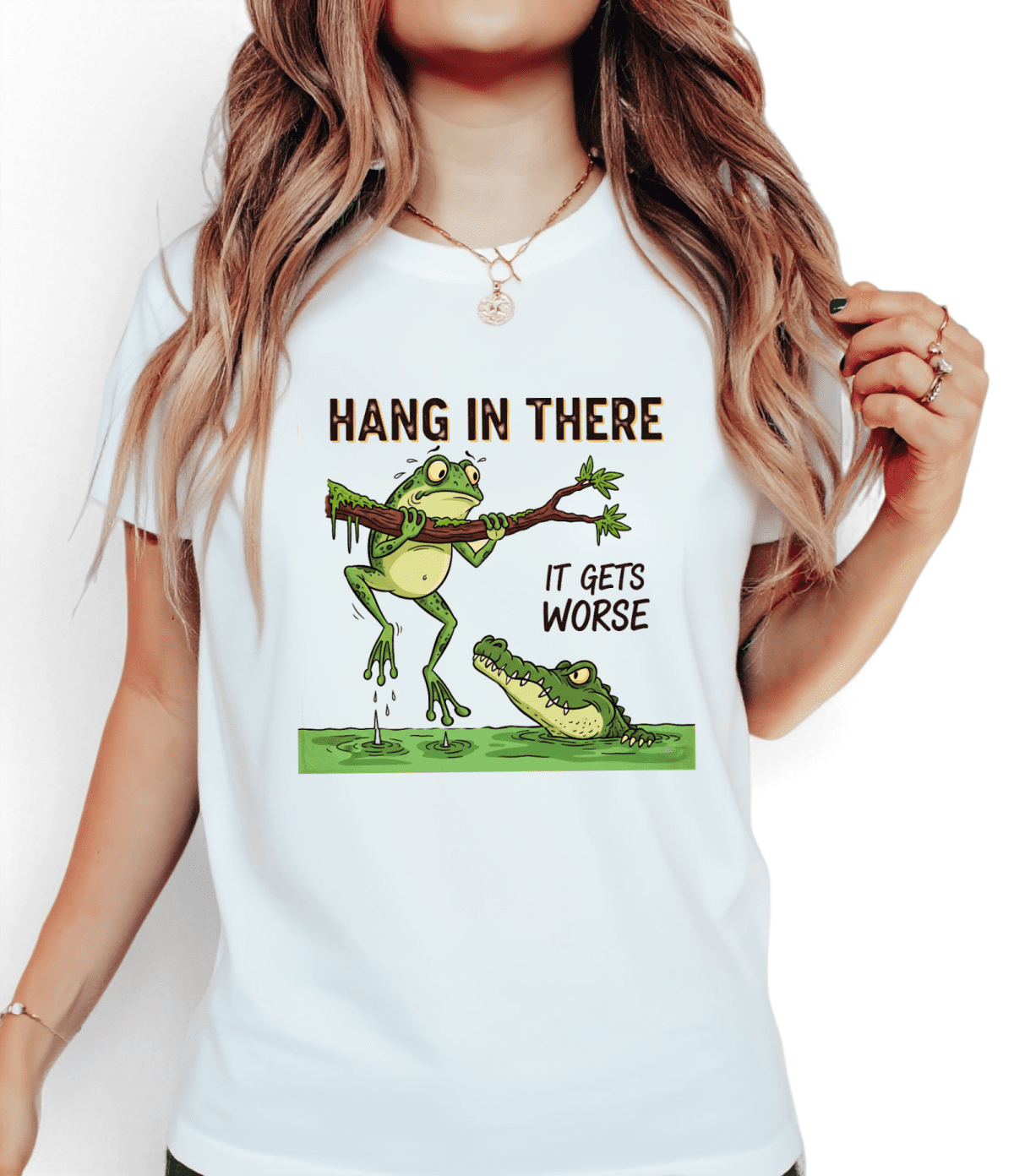 Swamp Survival Frog White S-5XL Cotton Sarcastic Cheer Graphic T-shirt ...