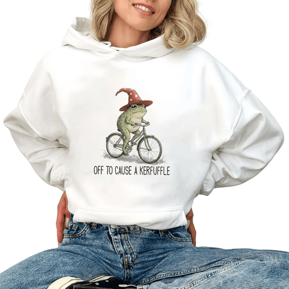 White Print hoodie Sweatshirt Graphic Sweatshirt Off To Cause A ...