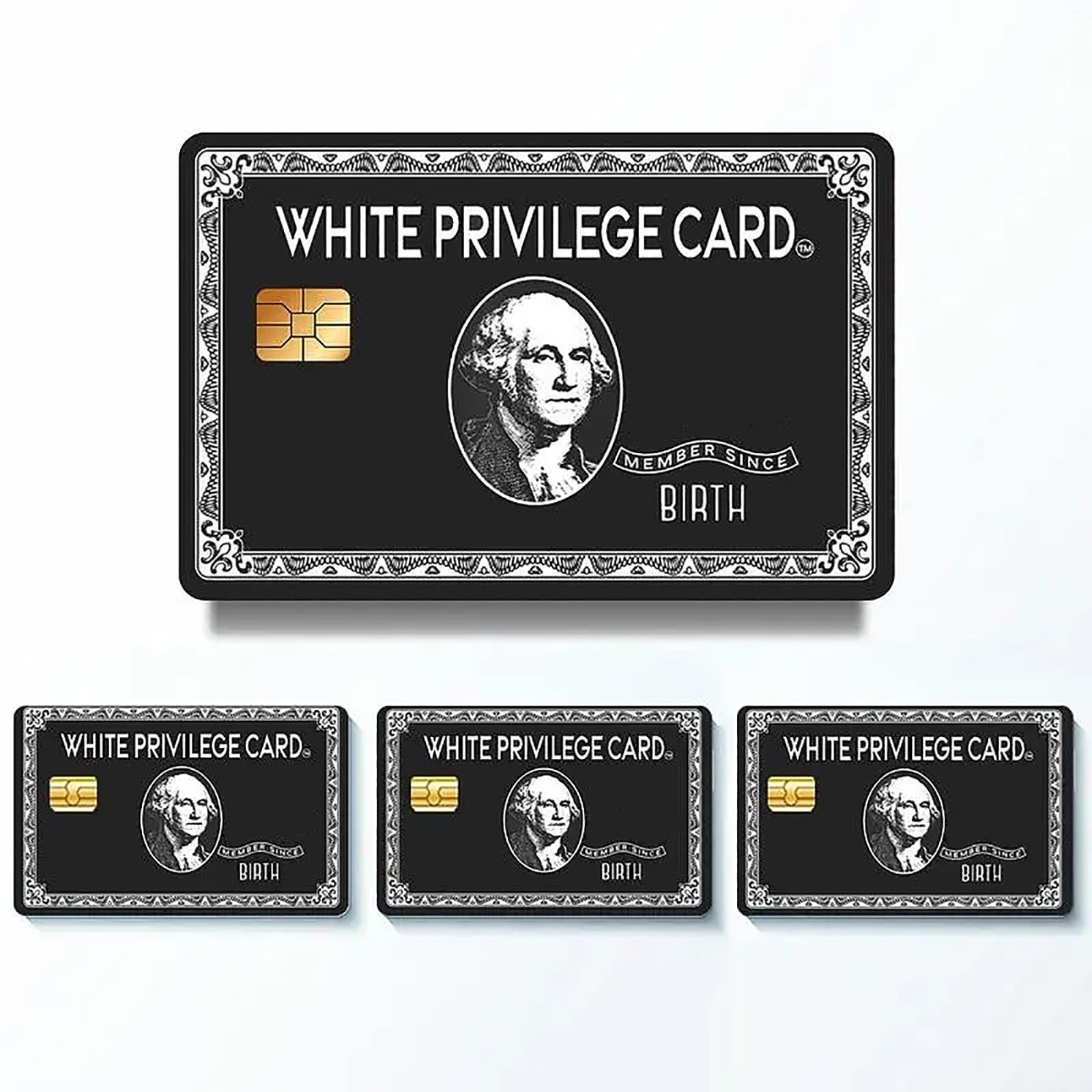 White-Privile_ge Card Skin - 4 Piece Debit Card Sticker Set: Provides ...