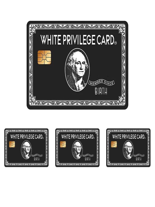 White Privile-ge Credit Card Skin 4 Pieces Debit Card Sticker White ...