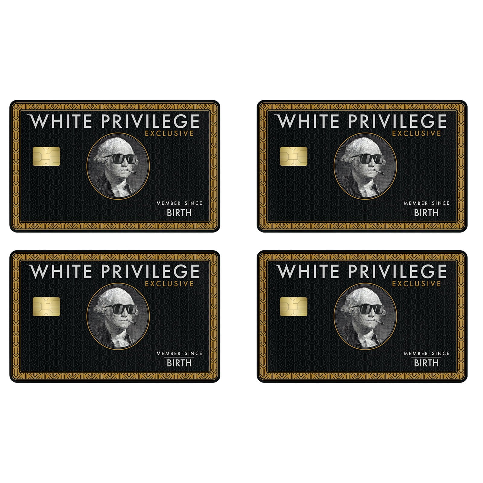 White-Privile_ge Credit Card Skin Sticker Cover Decal Wrap 4-Pack ...