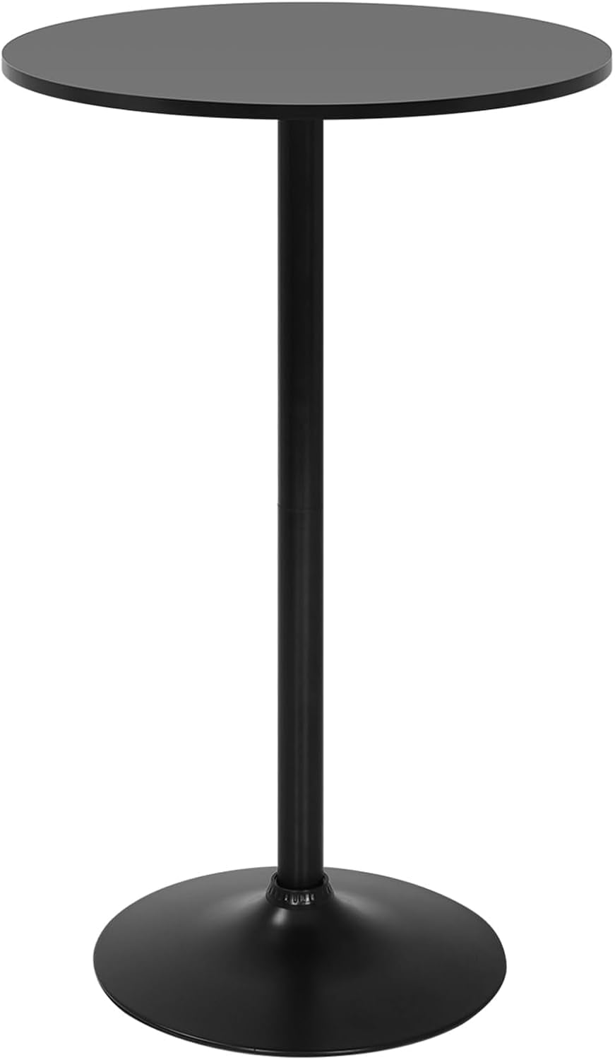 White Pub Table 23.5" W x 35" H Round High Top Table with Metal Base ...