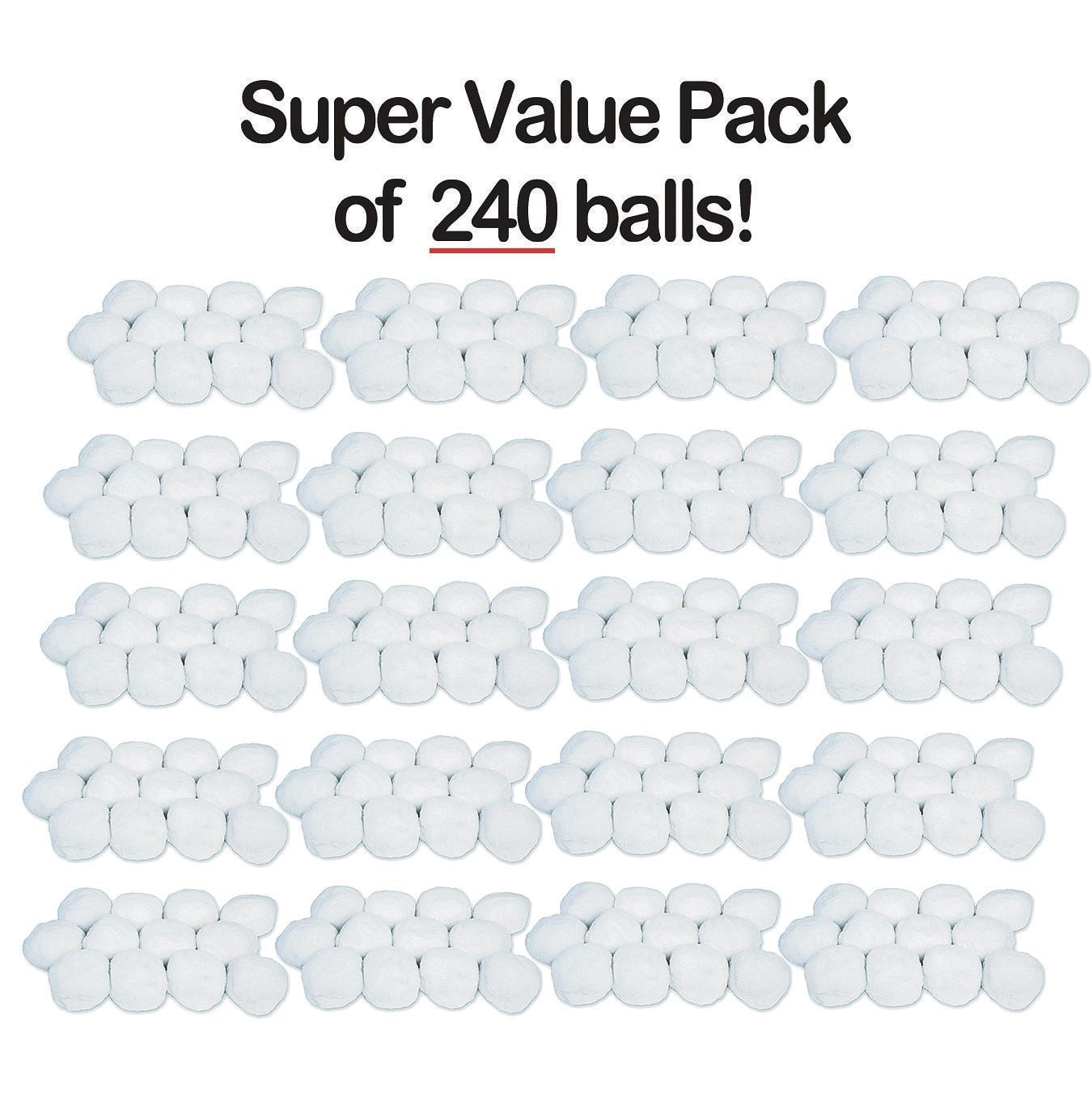 White Puff Snowballs, 4" (Case of 240) - Walmart.com