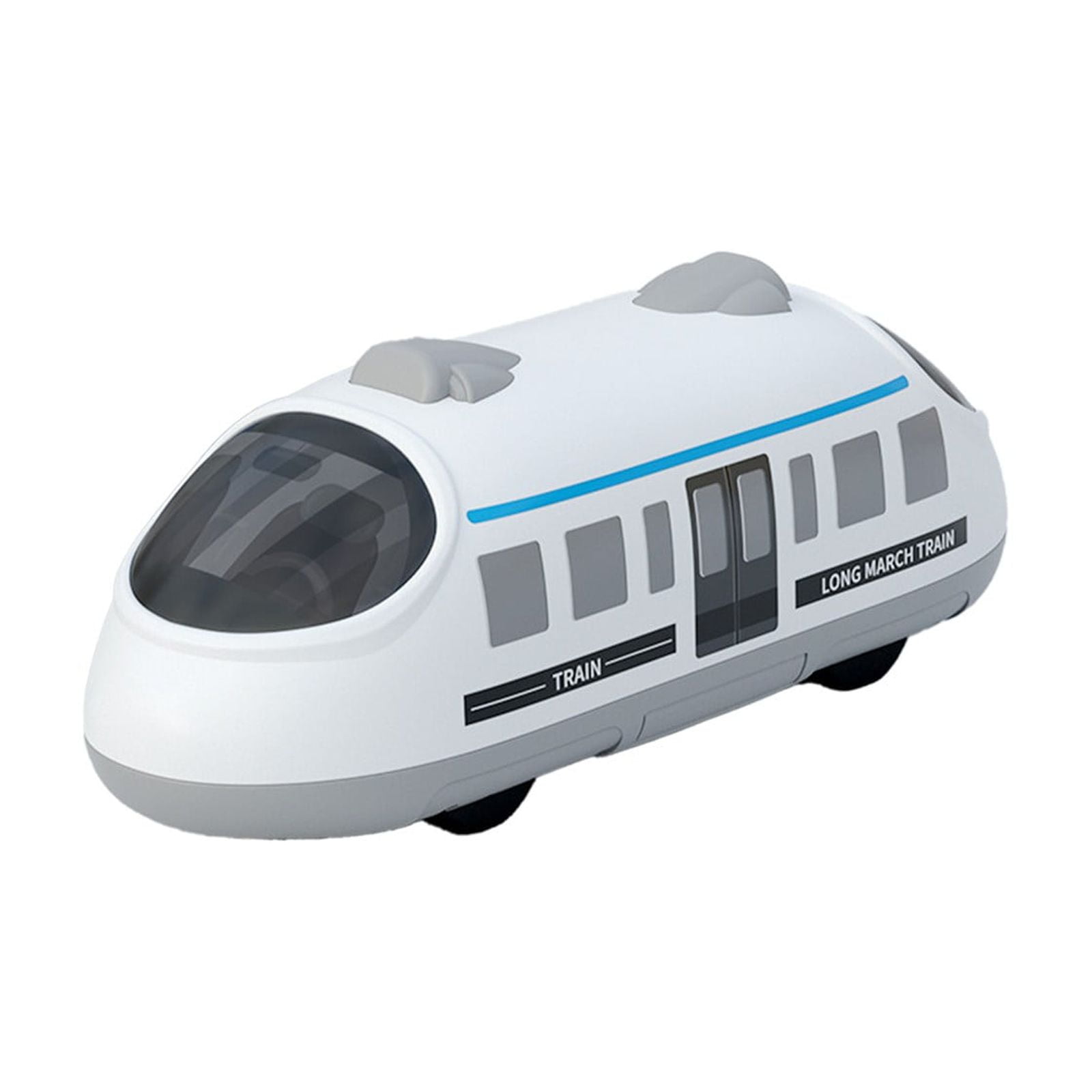 White Pull Back Train Toy For Kids Push And Go Locomotive Toy With Easy ...