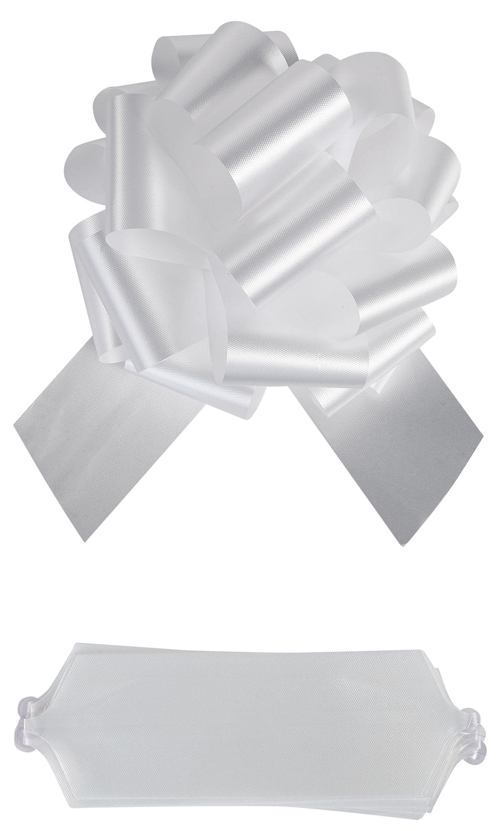 White Pull Bows - 8" (8”W x 20 Loops) - Pack of 50 - Walmart.com