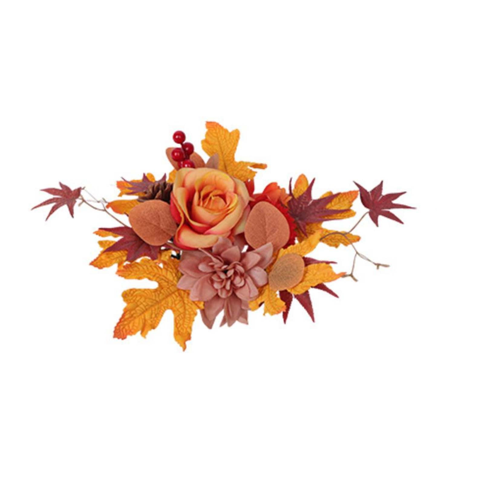 White Pumpkin Floral Wreath (Fall Centerpiece Arrangement, Thanksgiving ...