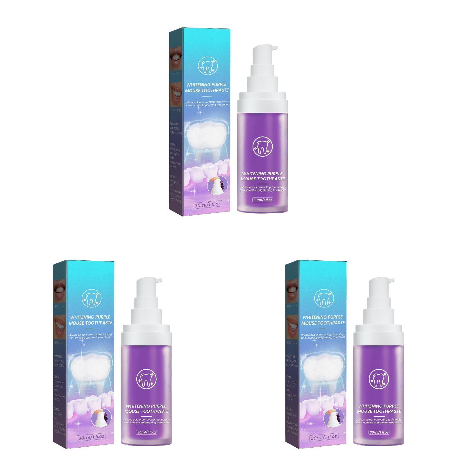 White Purple Toothpaste White Yellow Teeth Stains Refreshing Breath ...