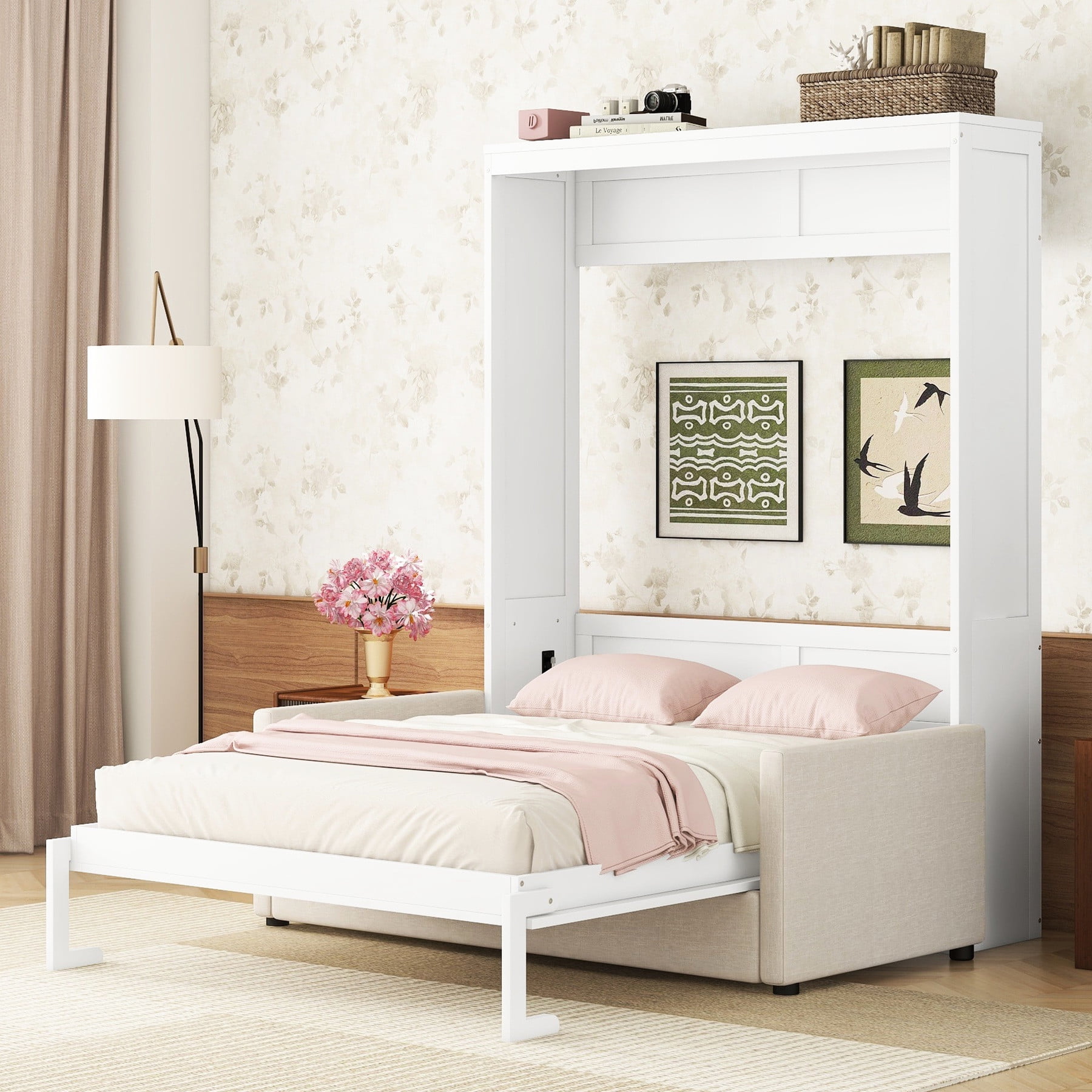White Queen Murphy Bed | Multifunctional, Comfortable Sleep | Simple ...